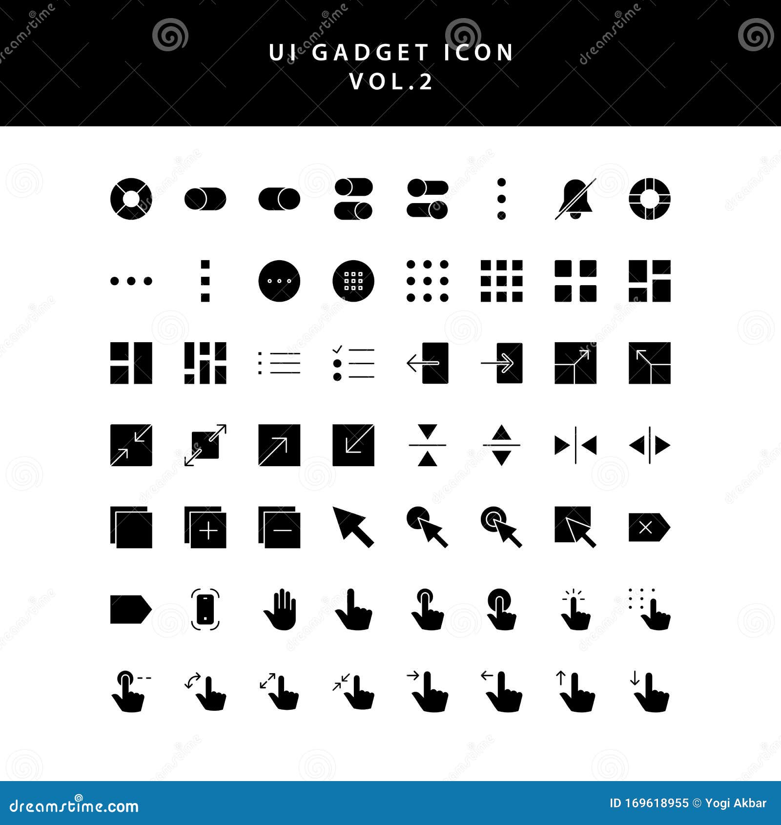 Icono De Gadget Ui Conjunto Estilo Glifo Vol 2 Ilustración del Vector ...