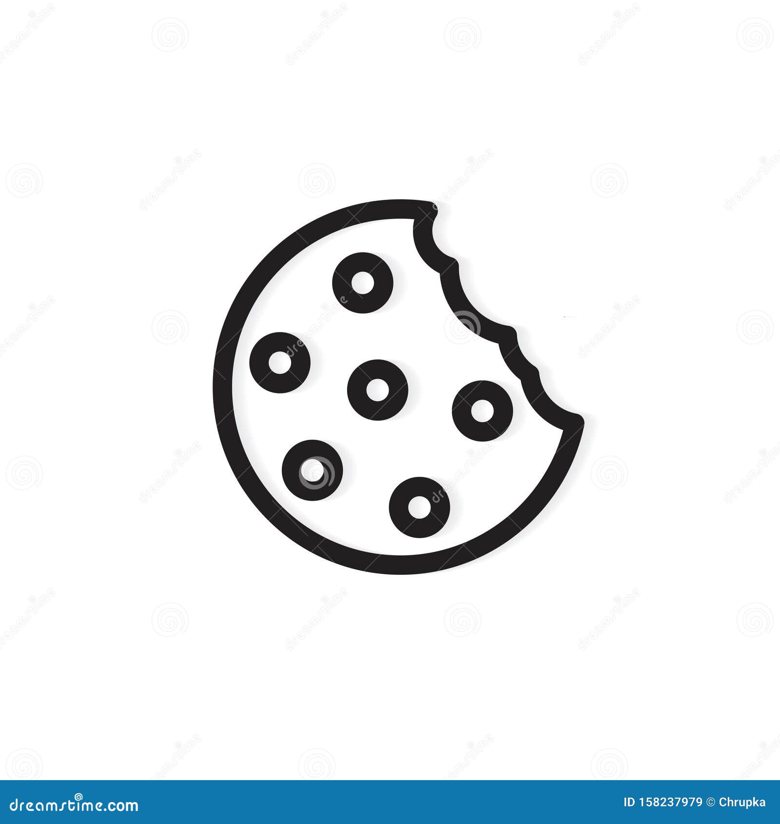Icono de galleta mordida ilustración del vector. Ilustración de ...
