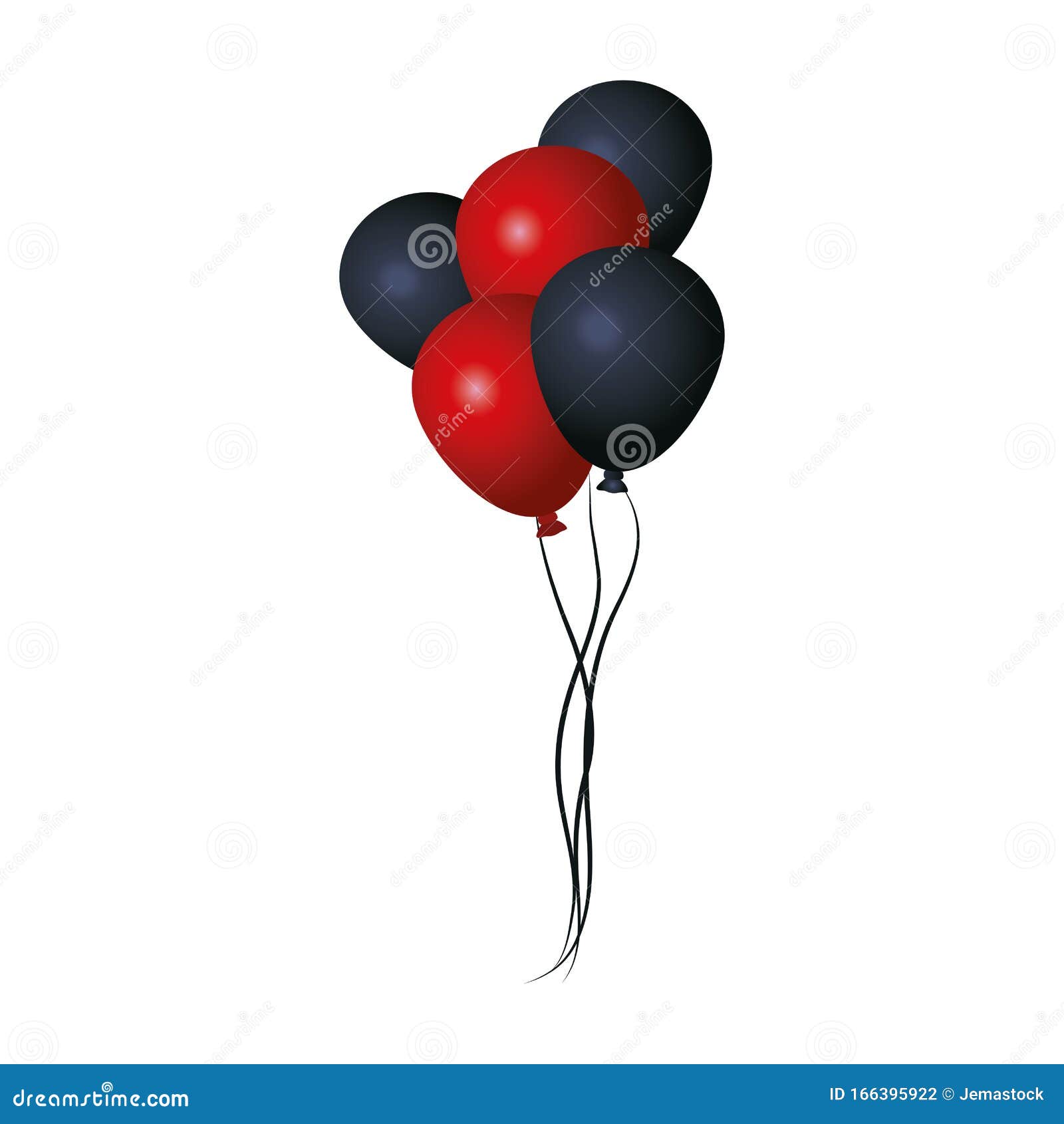 Icono De Globos Rojos Y Negros Diseño Colorido Ilustración Del Vector Ilustración De Globo