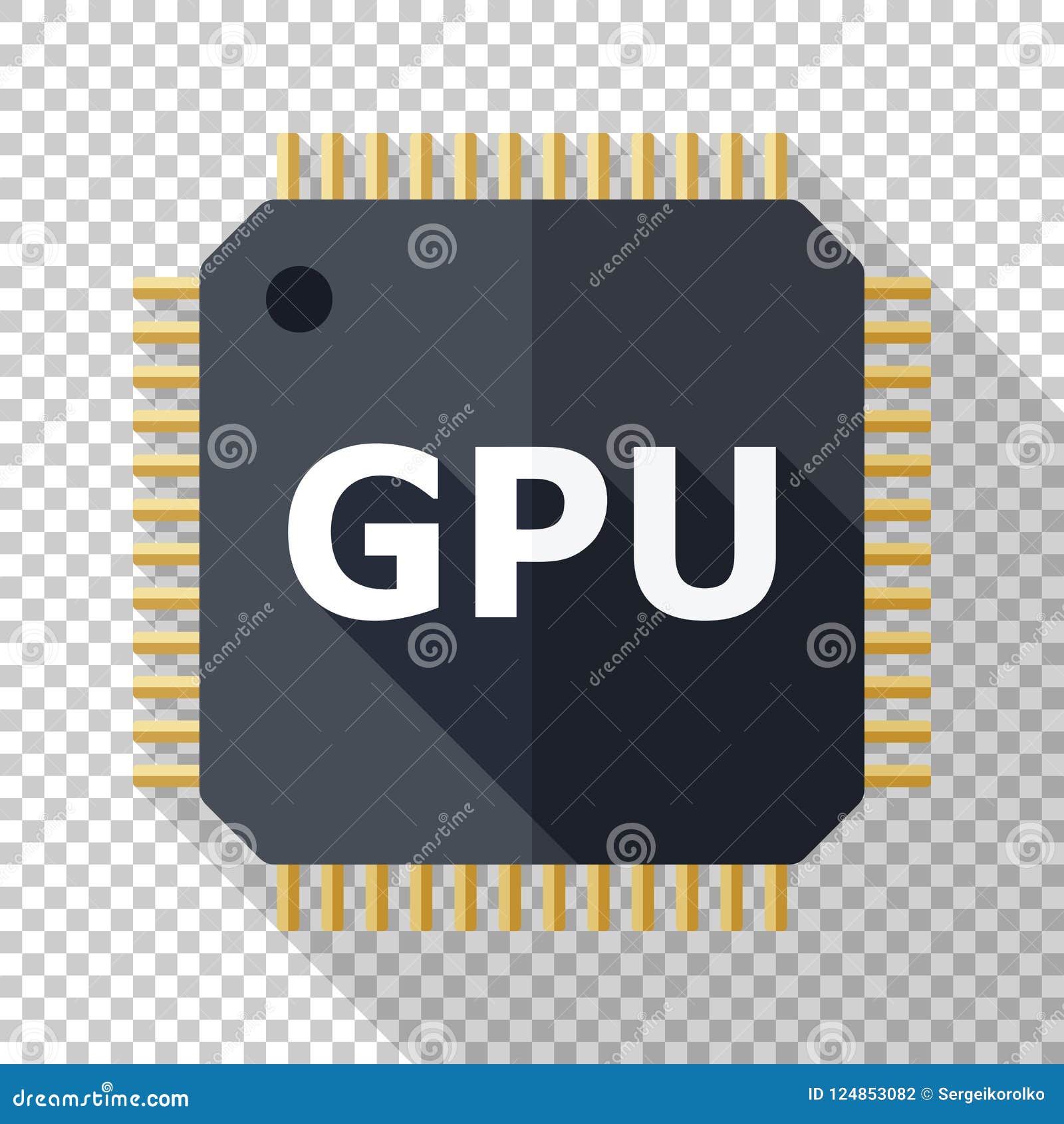 Icono De GPU En Estilo Plano En Fondo Transparente Ilustración del ...