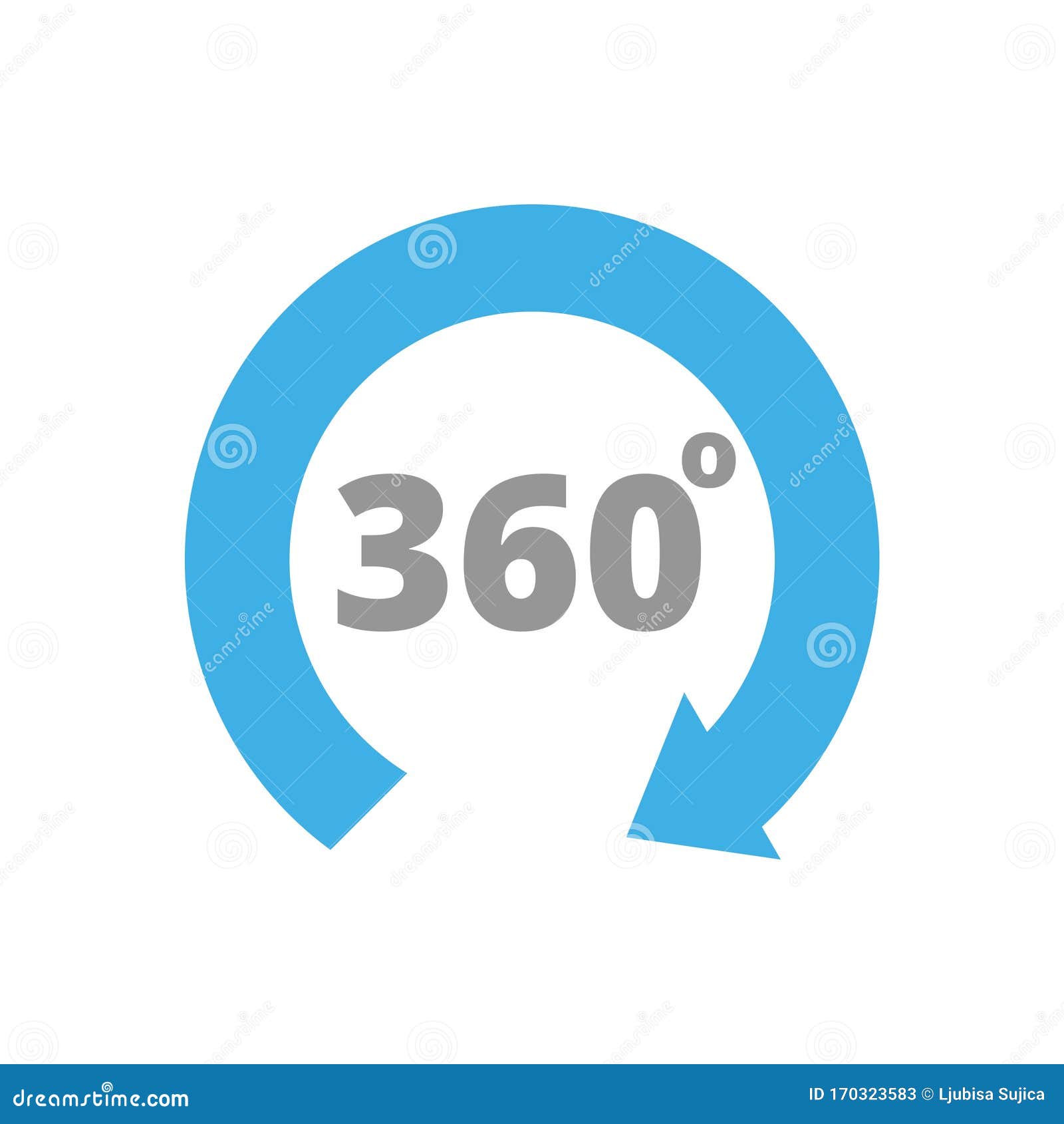 Icono de 360 grados ilustración del vector. Ilustración de grados ...