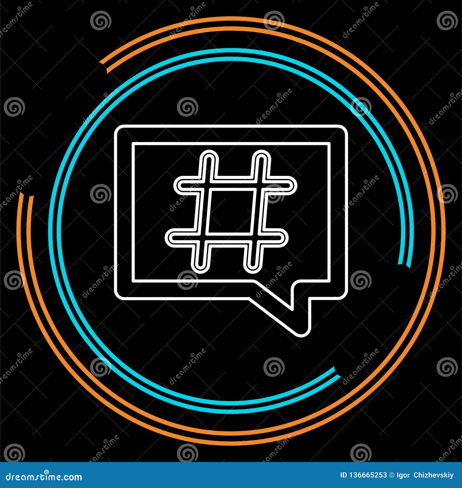 Icono De Hashtag Ejemplo Del Elemento Ilustración del Vector ...