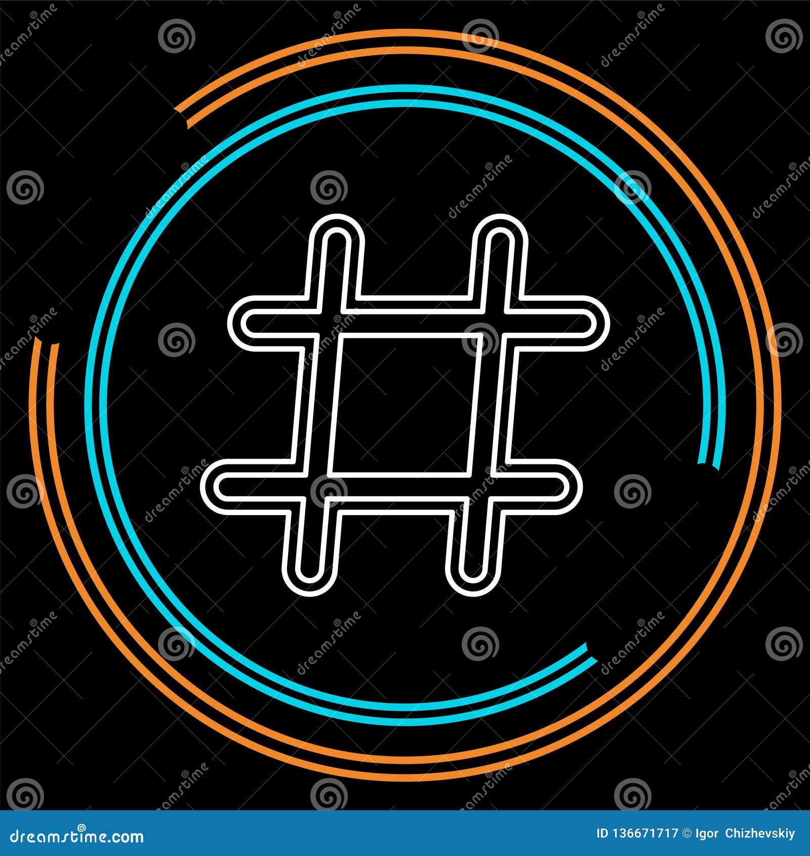 Icono De Hashtag Ejemplo Del Elemento Ilustración del Vector ...