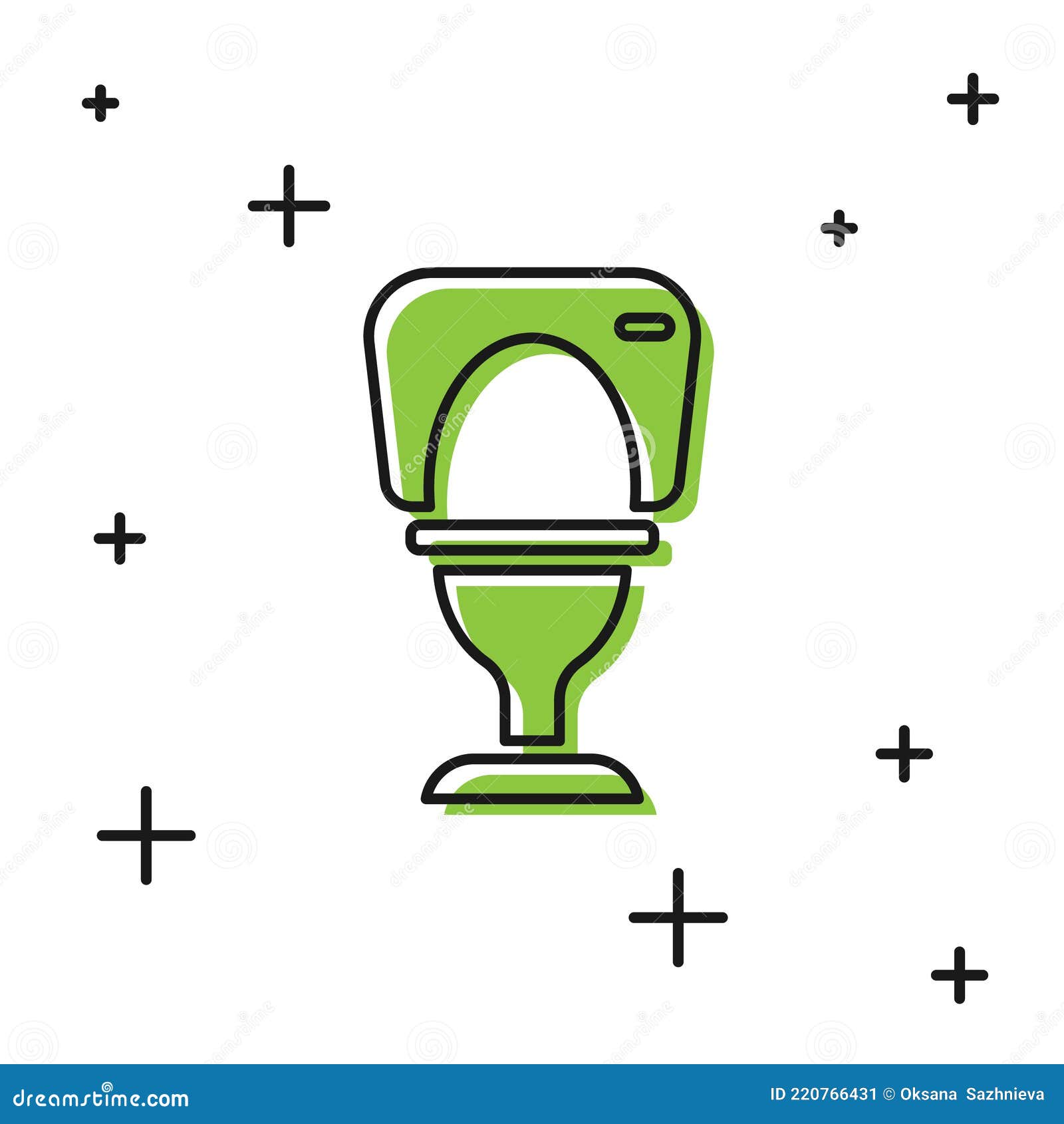 Icono De Inodoro Negro Aislado Sobre Fondo Blanco. Vector Ilustración ...