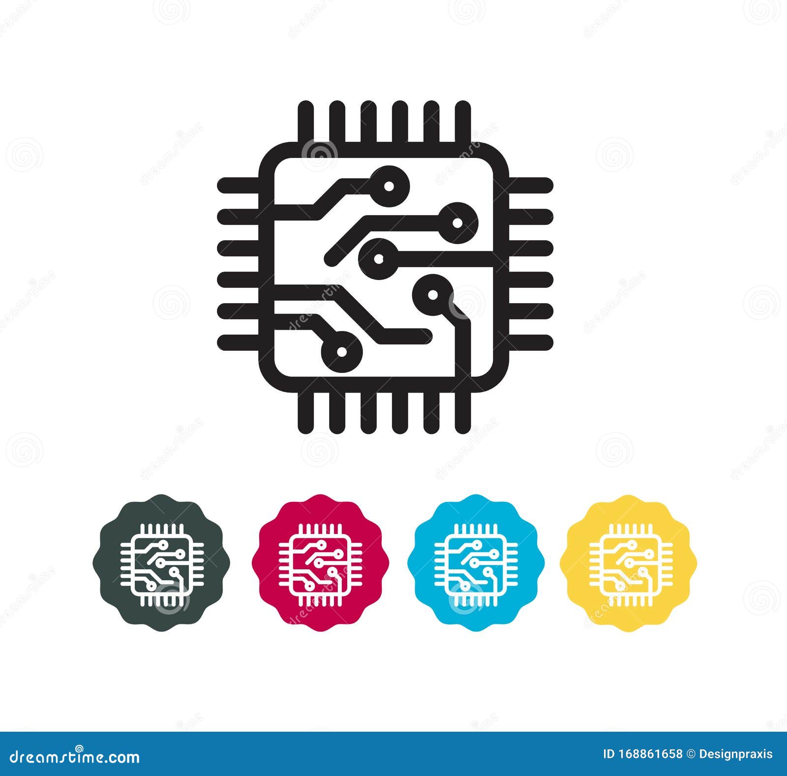 Icono De IOT Del Microcontrolador Stock de ilustración - Ilustración de ...
