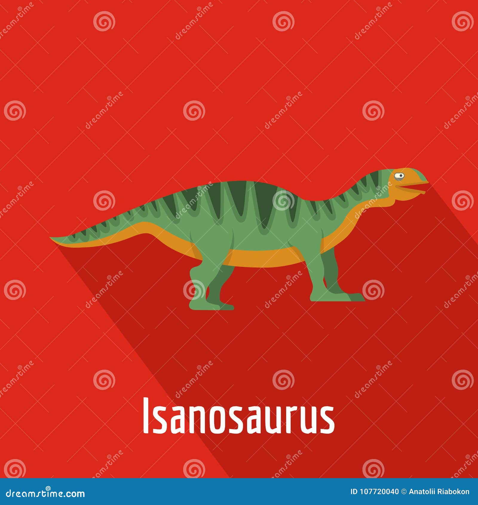 Icono De Isanosaurus, Estilo Plano Ilustración del Vector - Ilustración ...