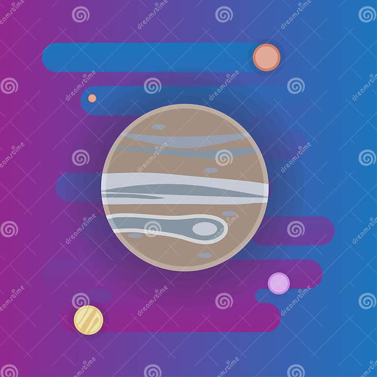 Icono De Júpiter - Ejemplo Plano, Elementos Del Espacio Ilustración del Vector - Ilustración de ...