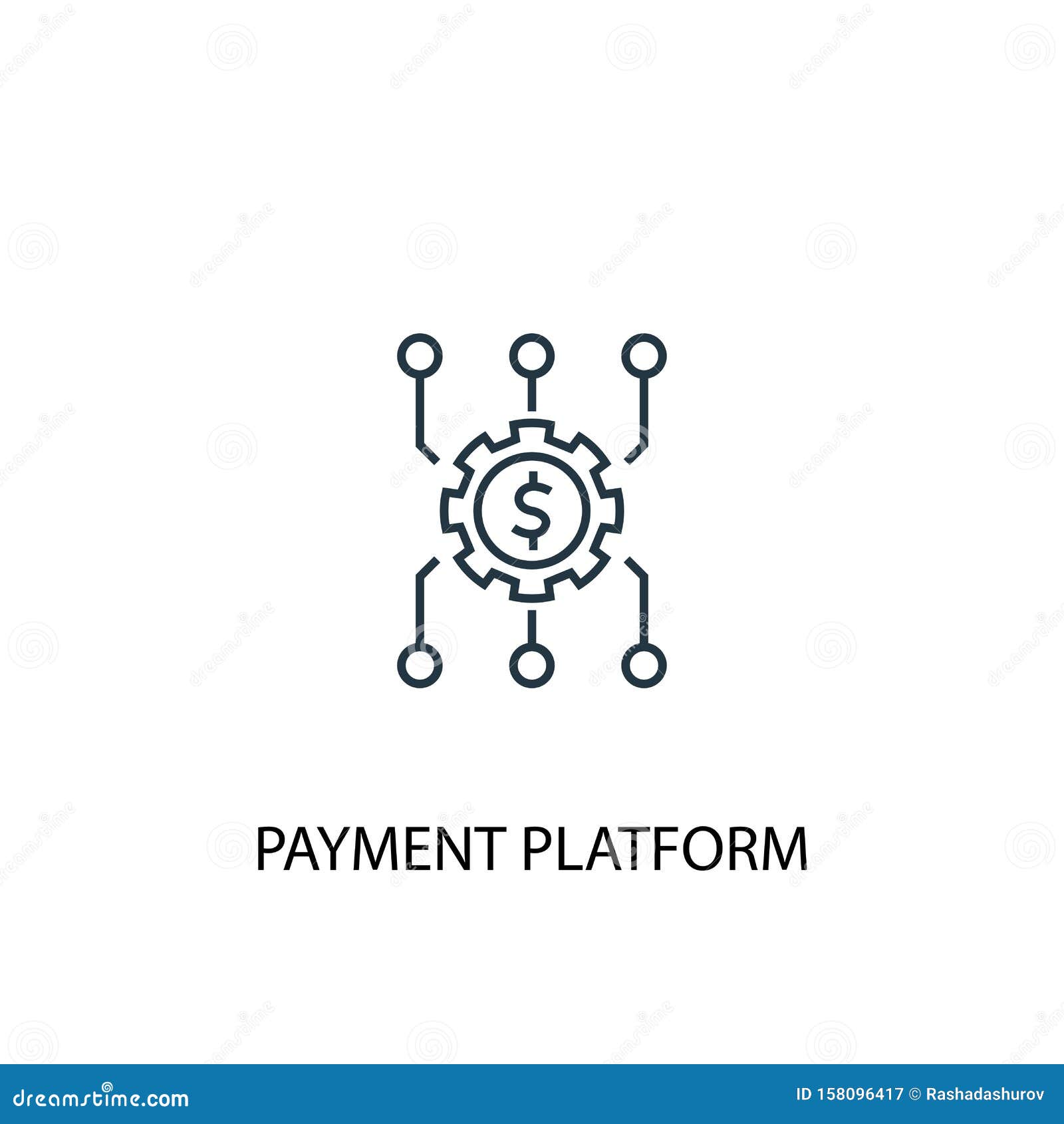 Icono De LÃ­nea De Concepto De Plataforma De Pago Ilustración del ...