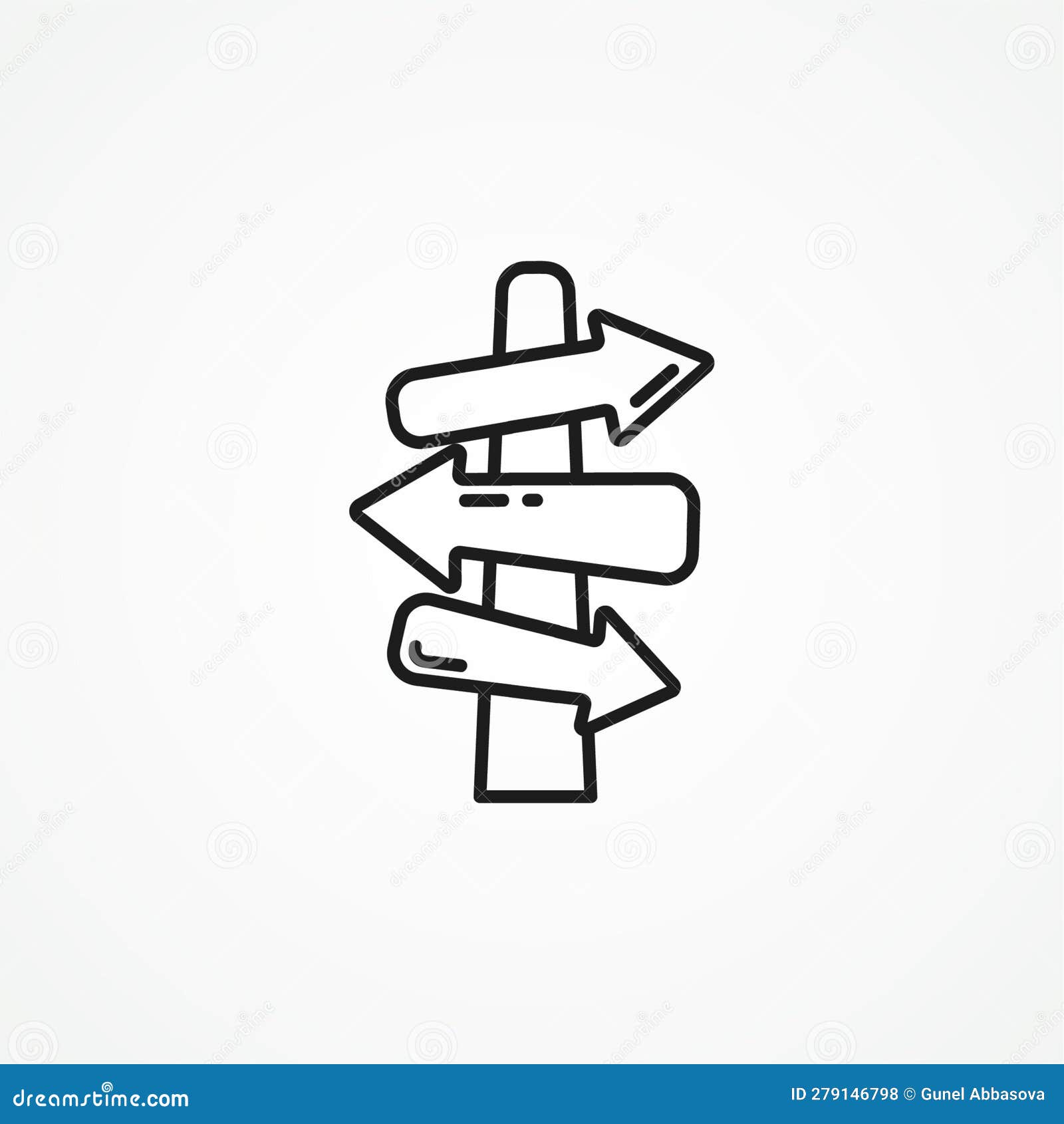 Icono De Línea De Flechas De Ruta. Icono De Flechas De Ruta Ilustración ...