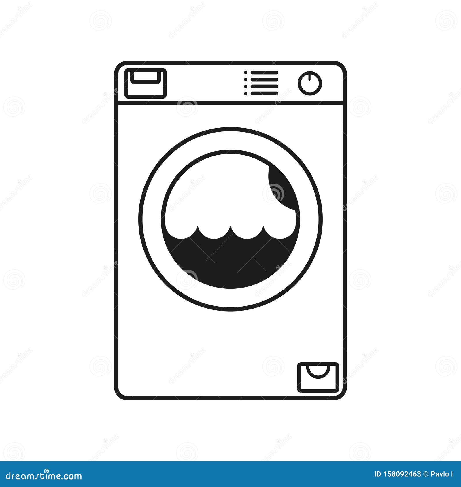 Icono De LÃ­nea De Lavadora - Vector Ilustración del Vector ...