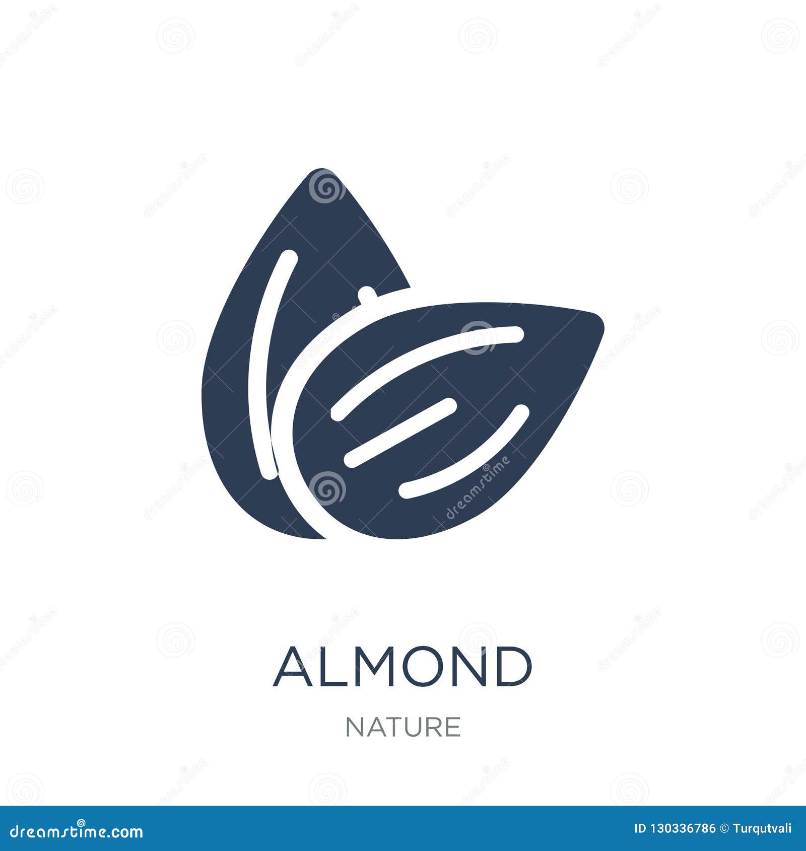 Icono de la almendra ilustración del vector. Ilustración de almendras ...