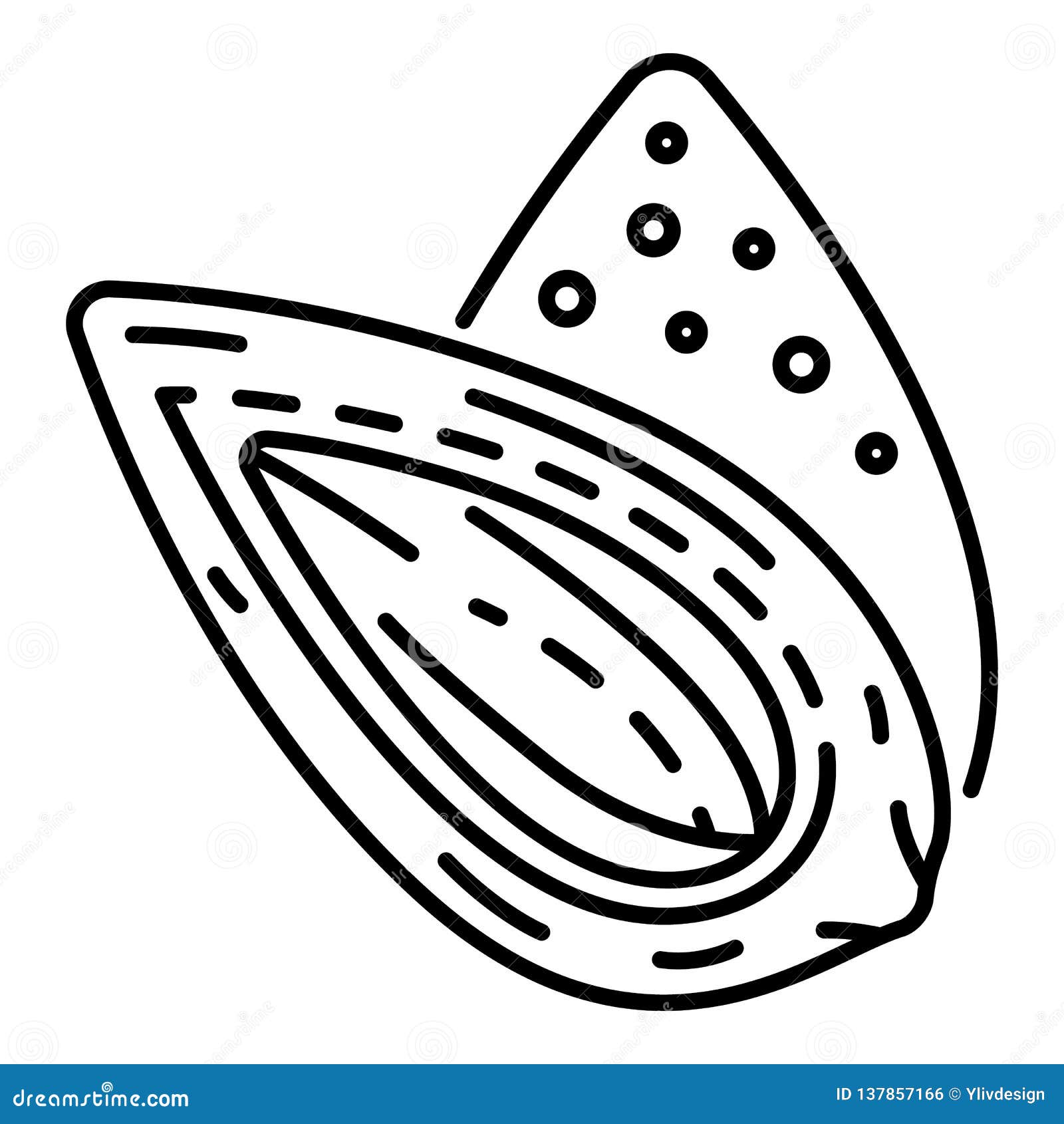 Icono De La Almendra, Estilo Del Esquema Ilustración del Vector ...