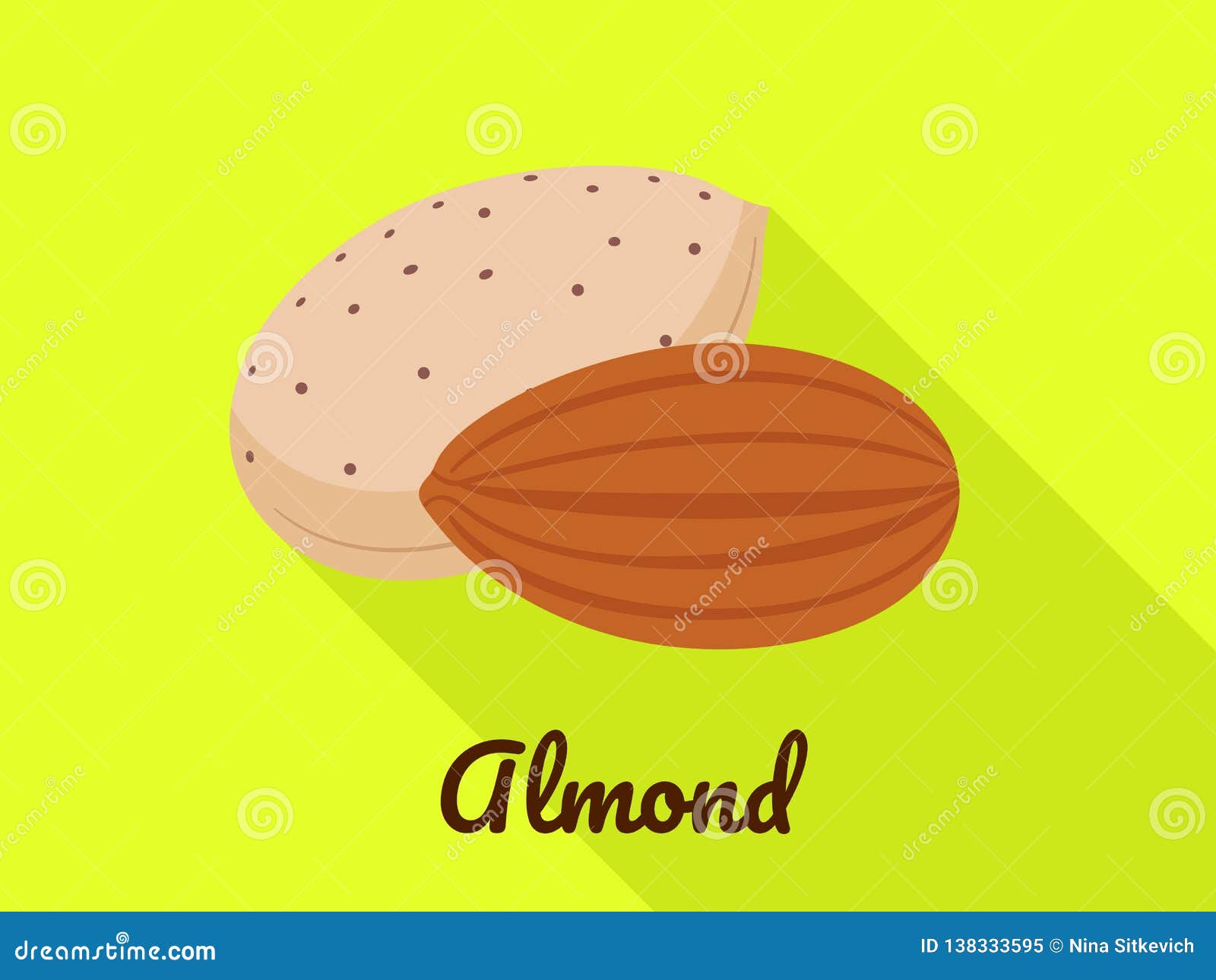 Icono De La Almendra, Estilo Plano Ilustración del Vector - Ilustración ...