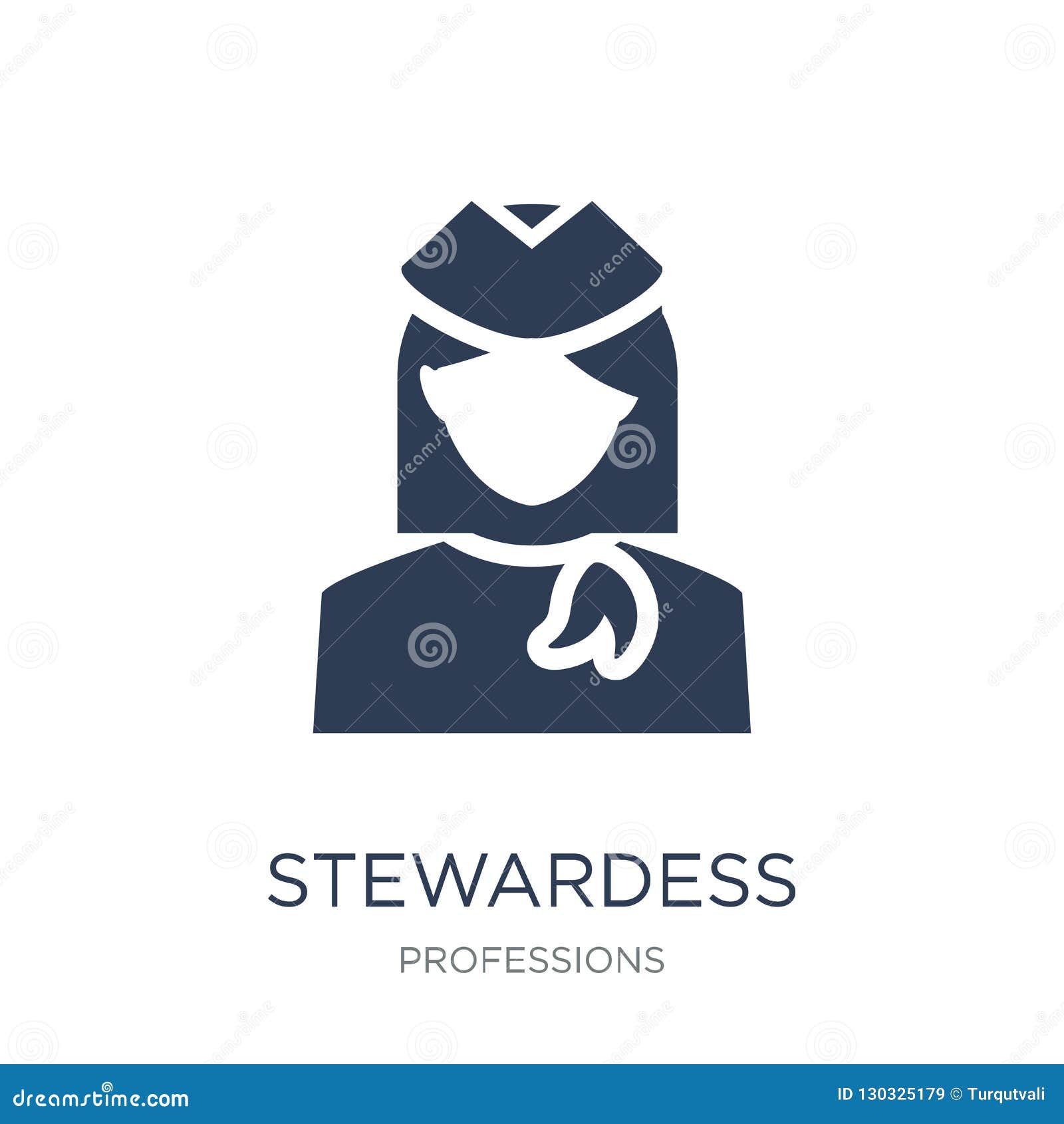 Icono De La Azafata Icono Plano De Moda De La Azafata Del Vector En El ...