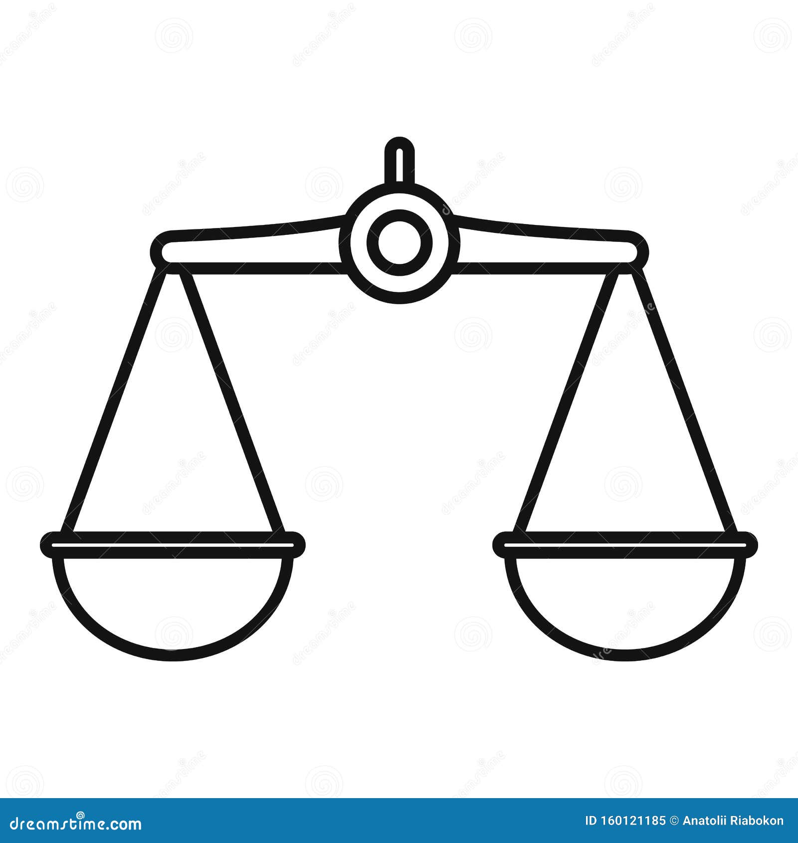 Icono De La Balanza Del Juez, Estilo Del Esquema Ilustración del Vector ...