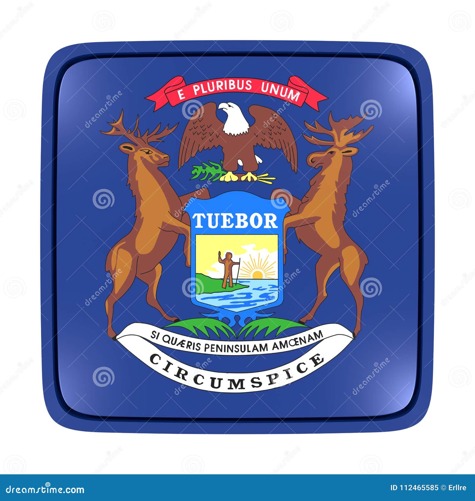 Icono De La Bandera De Michigan Stock de ilustración - Ilustración de ...