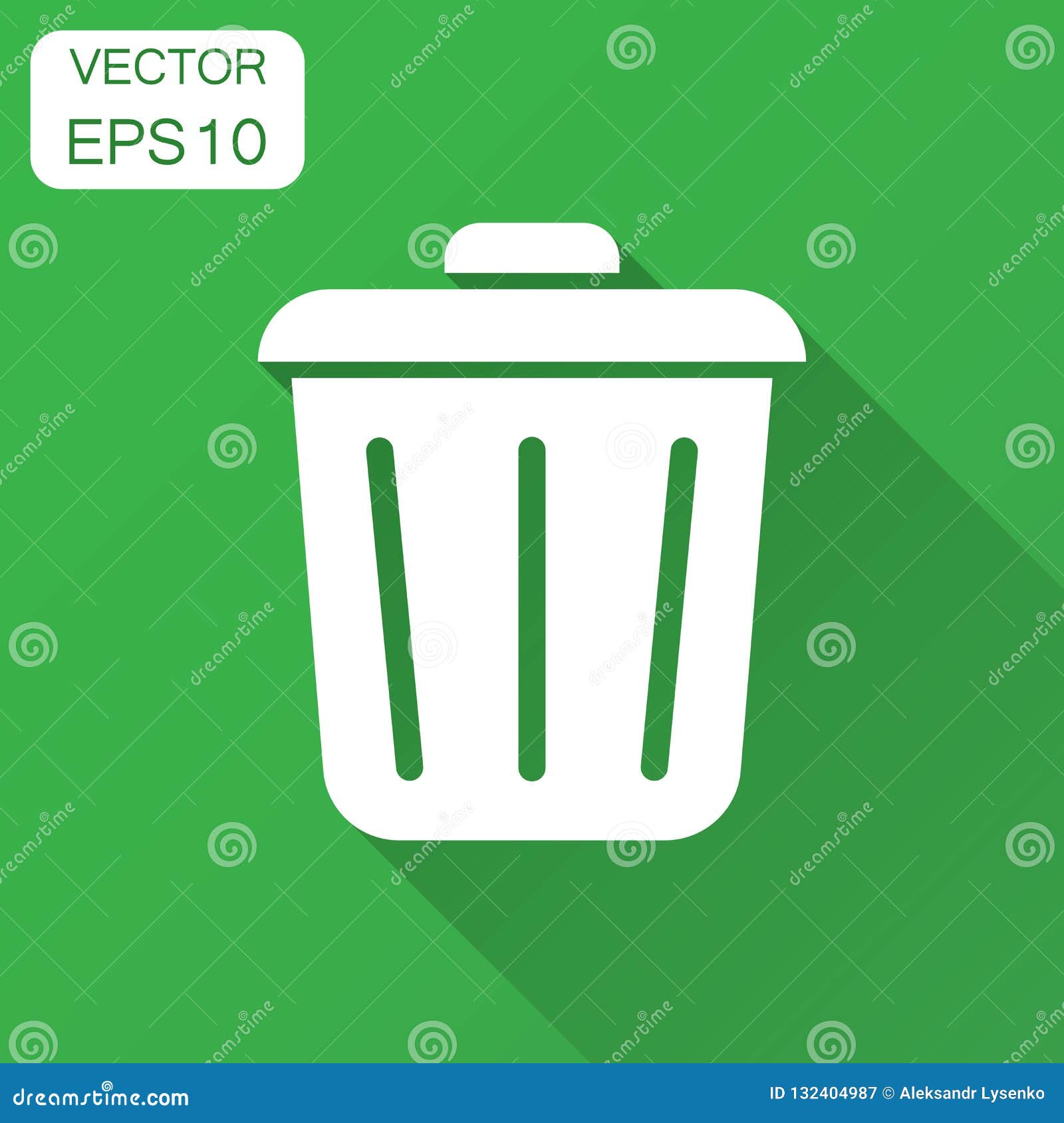 Icono De La Basura Del Cubo De La Basura En Estilo Plano Illust Del
