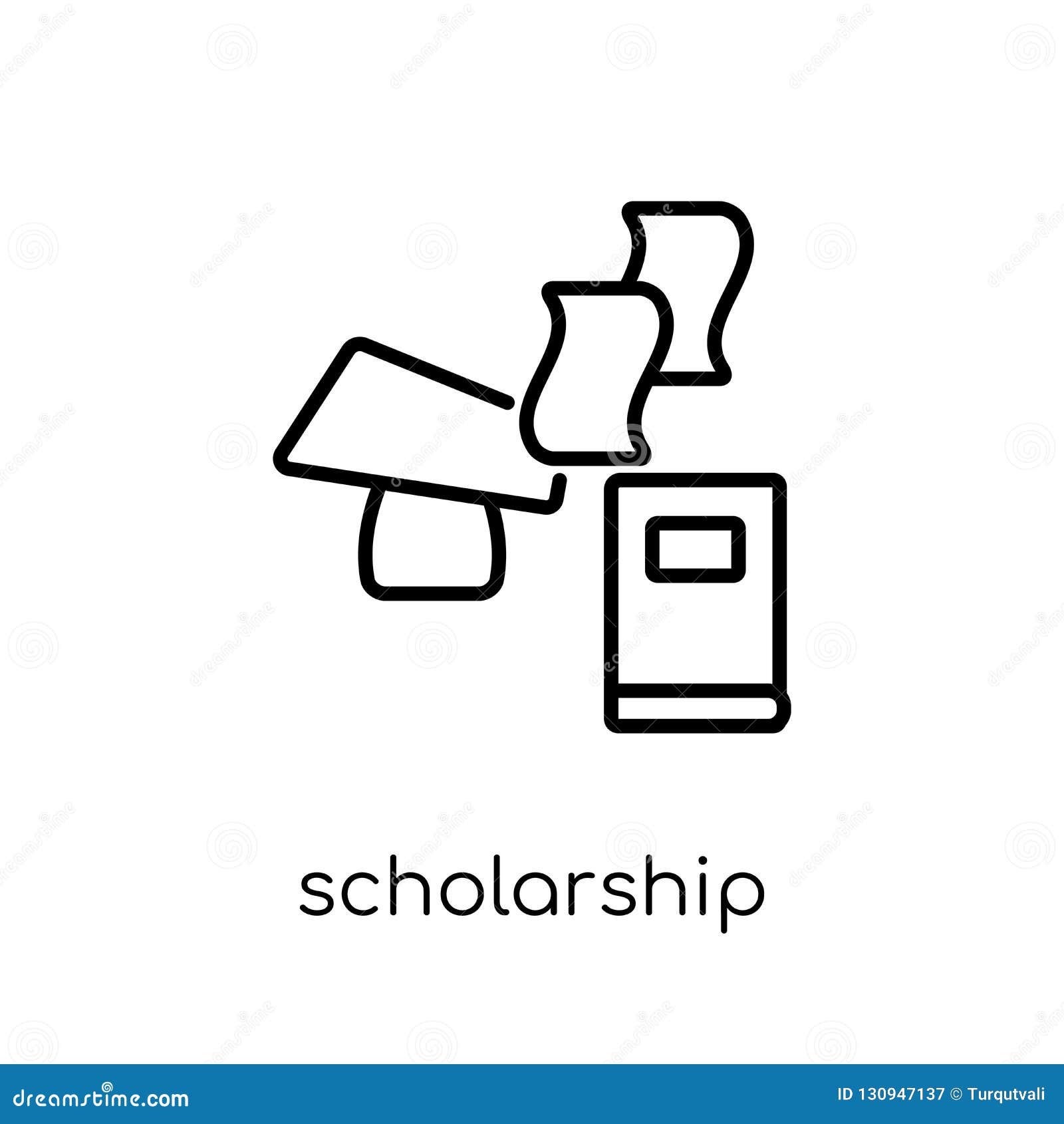 Icono de la beca ilustración del vector. Ilustración de fondo - 130947137