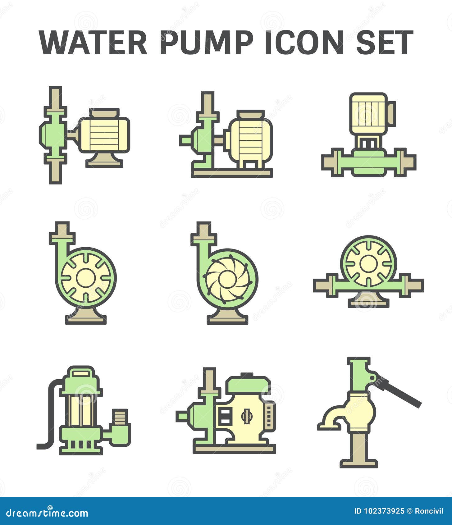 Icono de la bomba de agua ilustración del vector. Ilustración de fondo ...