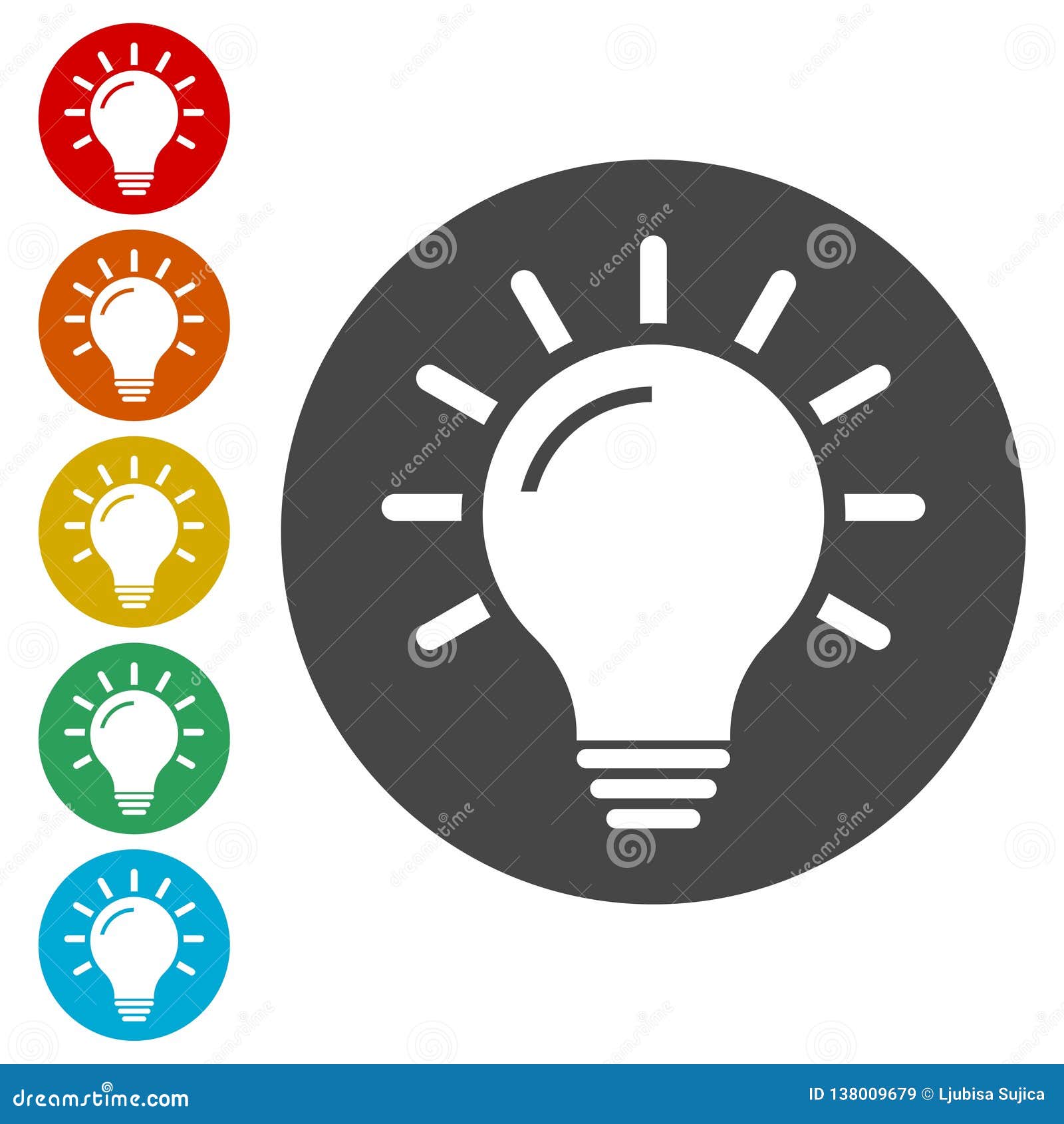 Icono De La Bombilla, Vector Del Icono De La Bombilla Ilustración del ...