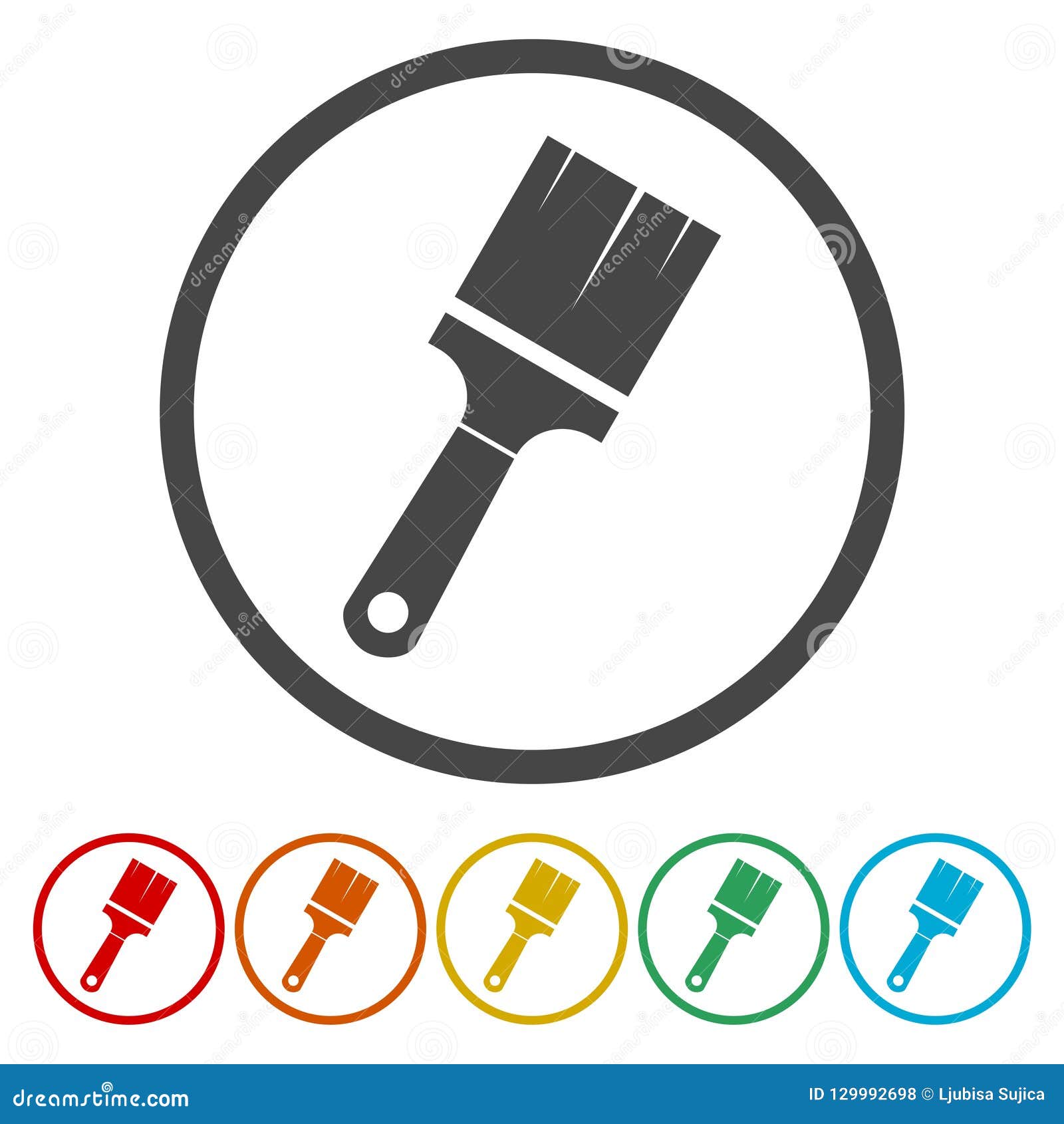 Icono de la brocha ilustración del vector. Ilustración de arte - 129992698