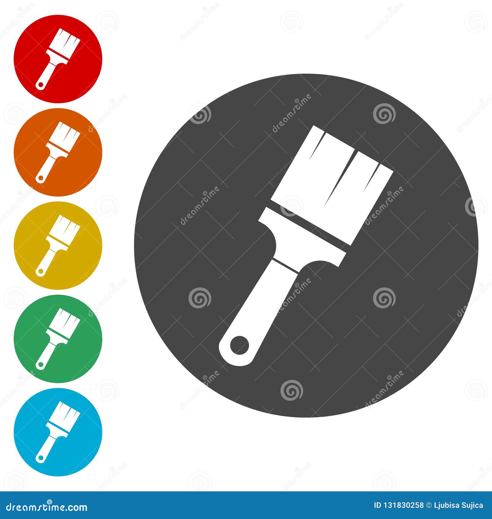 Icono de la brocha ilustración del vector. Ilustración de negro - 131830258