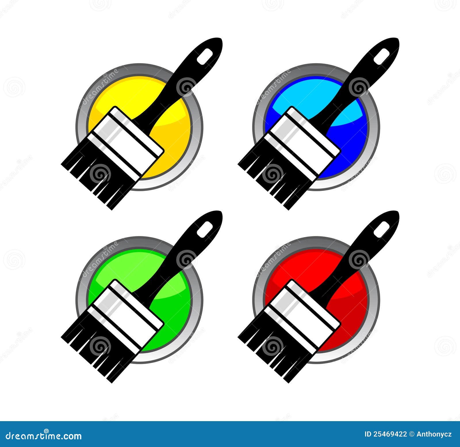 Icono de la brocha ilustración del vector. Ilustración de conjunto ...