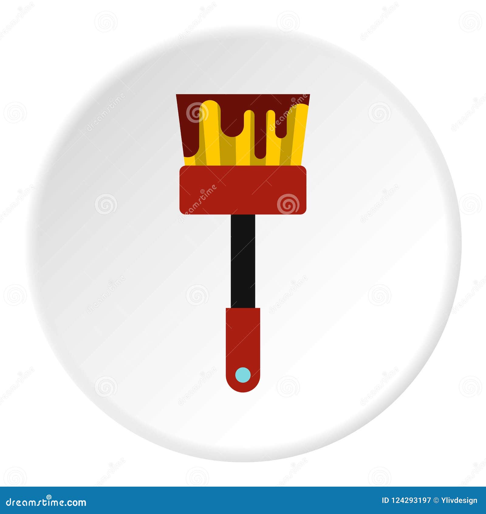 Icono De La Brocha, Estilo Plano Stock de ilustración - Ilustración de ...