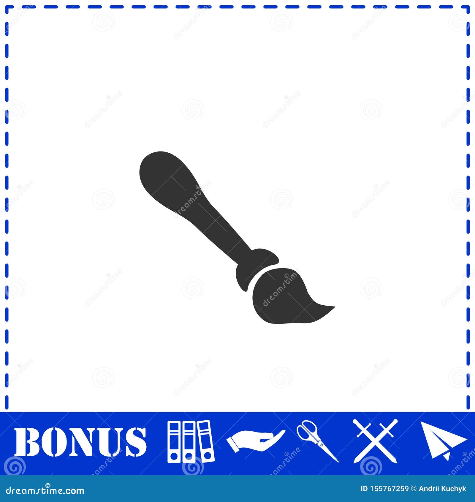 Icono de la brocha plano ilustración del vector. Ilustración de vector ...