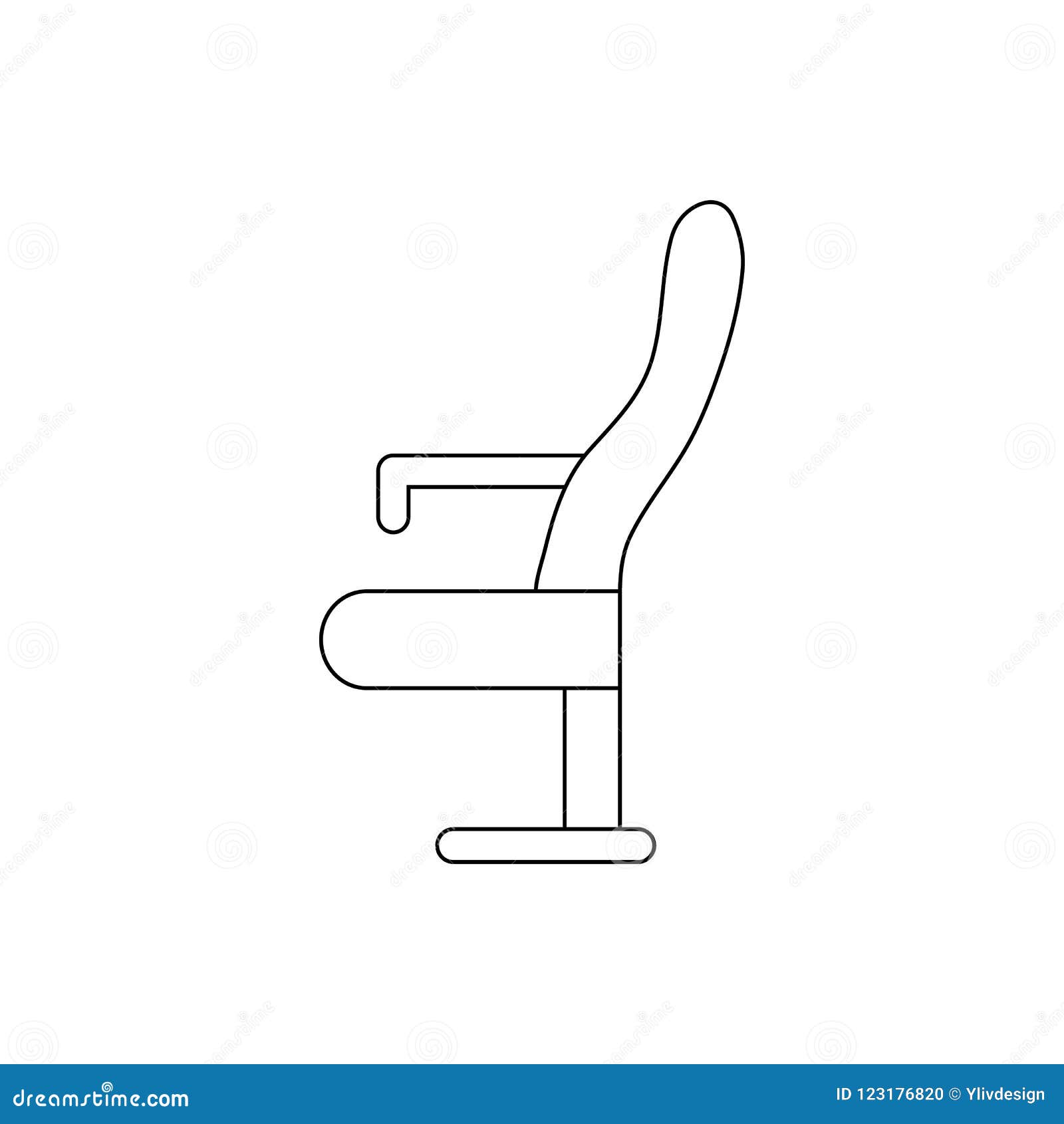 Icono De La Butaca Del Cine, Estilo Del Esquema Stock de ilustración ...