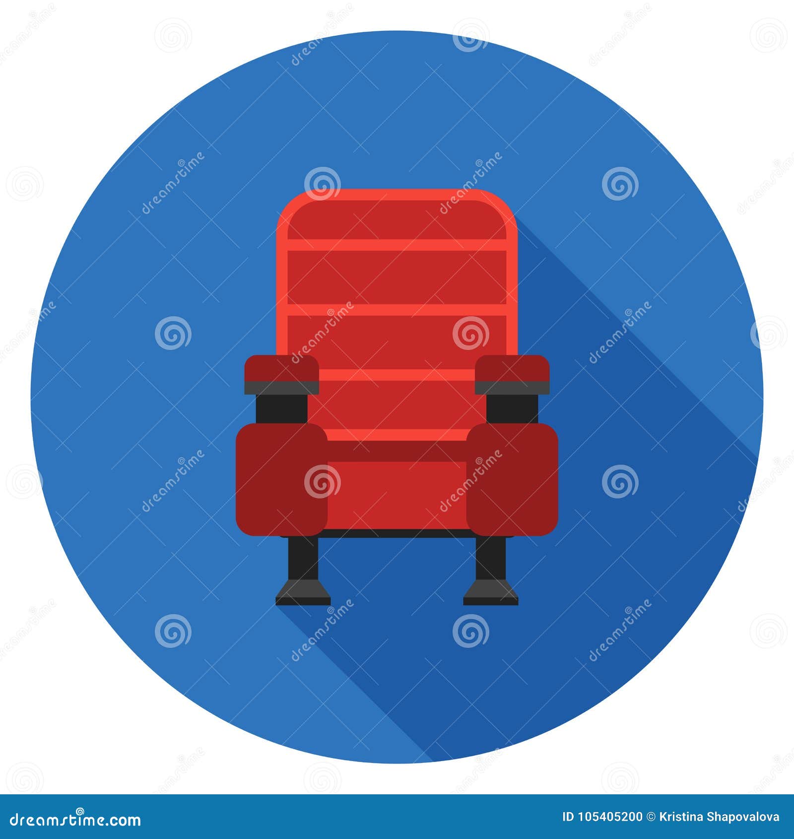 Icono De La Butaca En Diseño Plano Stock de ilustración - Ilustración ...