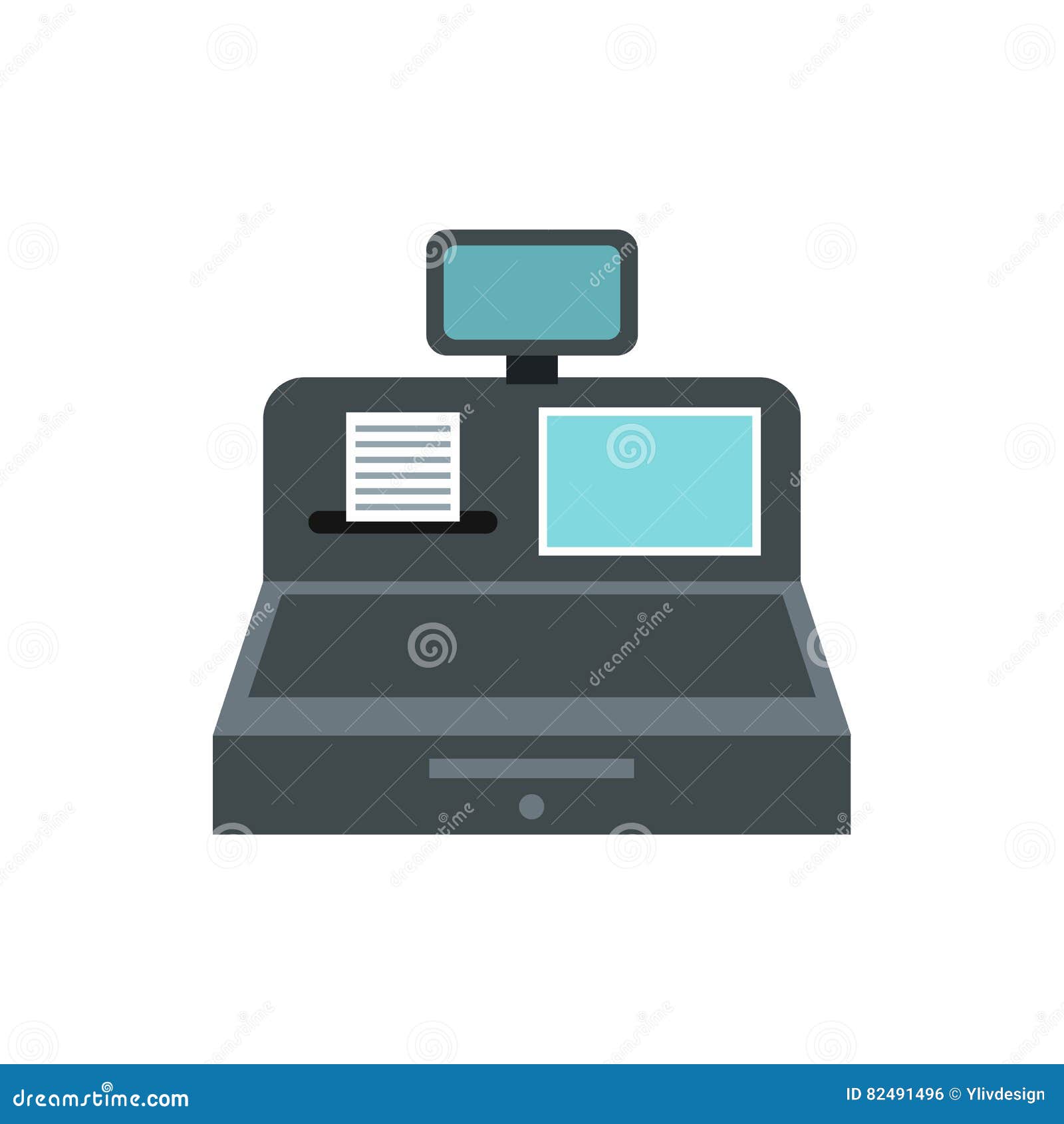 Icono De La Caja Registradora, Estilo Plano Ilustración del Vector ...