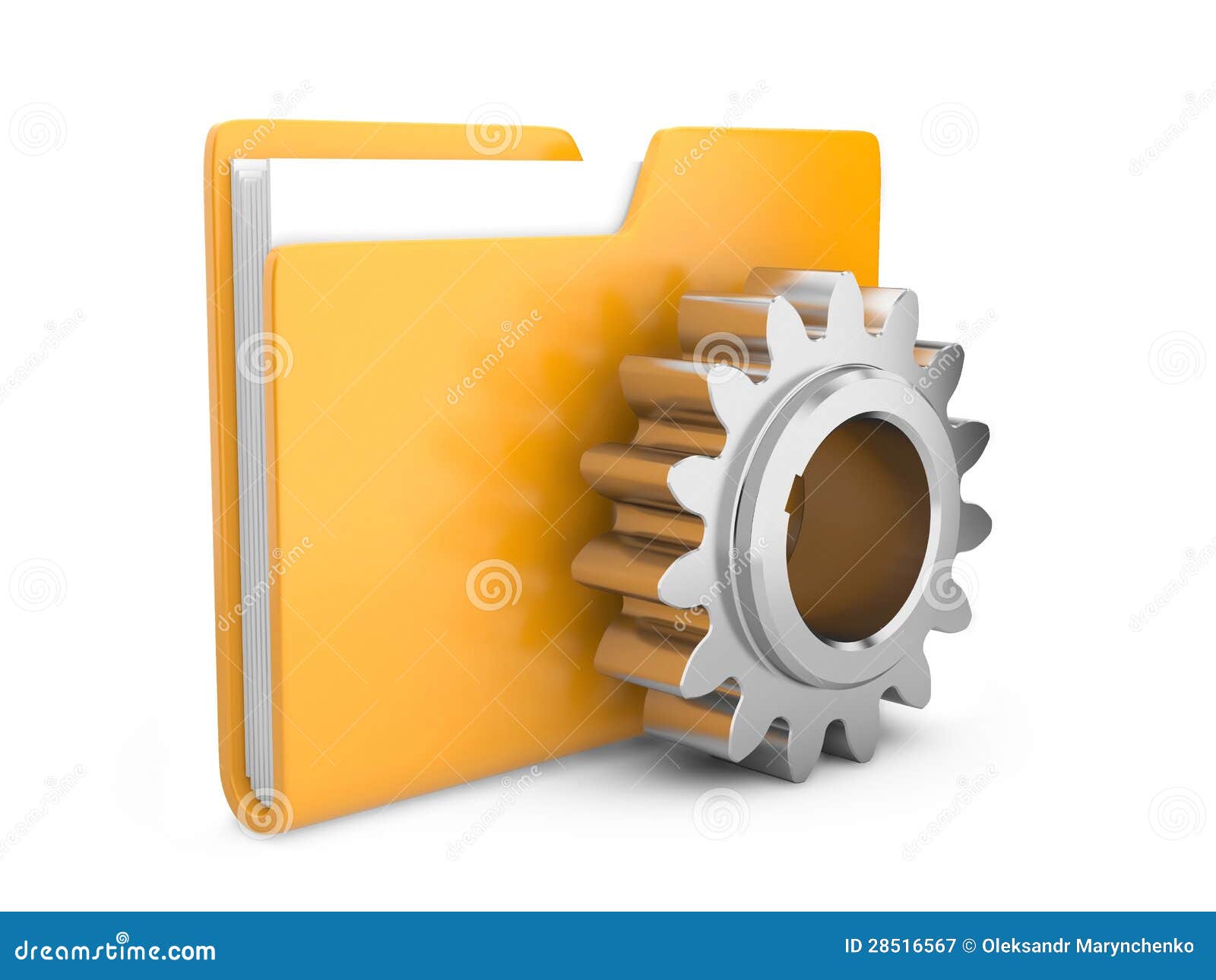 Icono De La Carpeta Con La Rueda De Engranaje Stock de ilustración ...