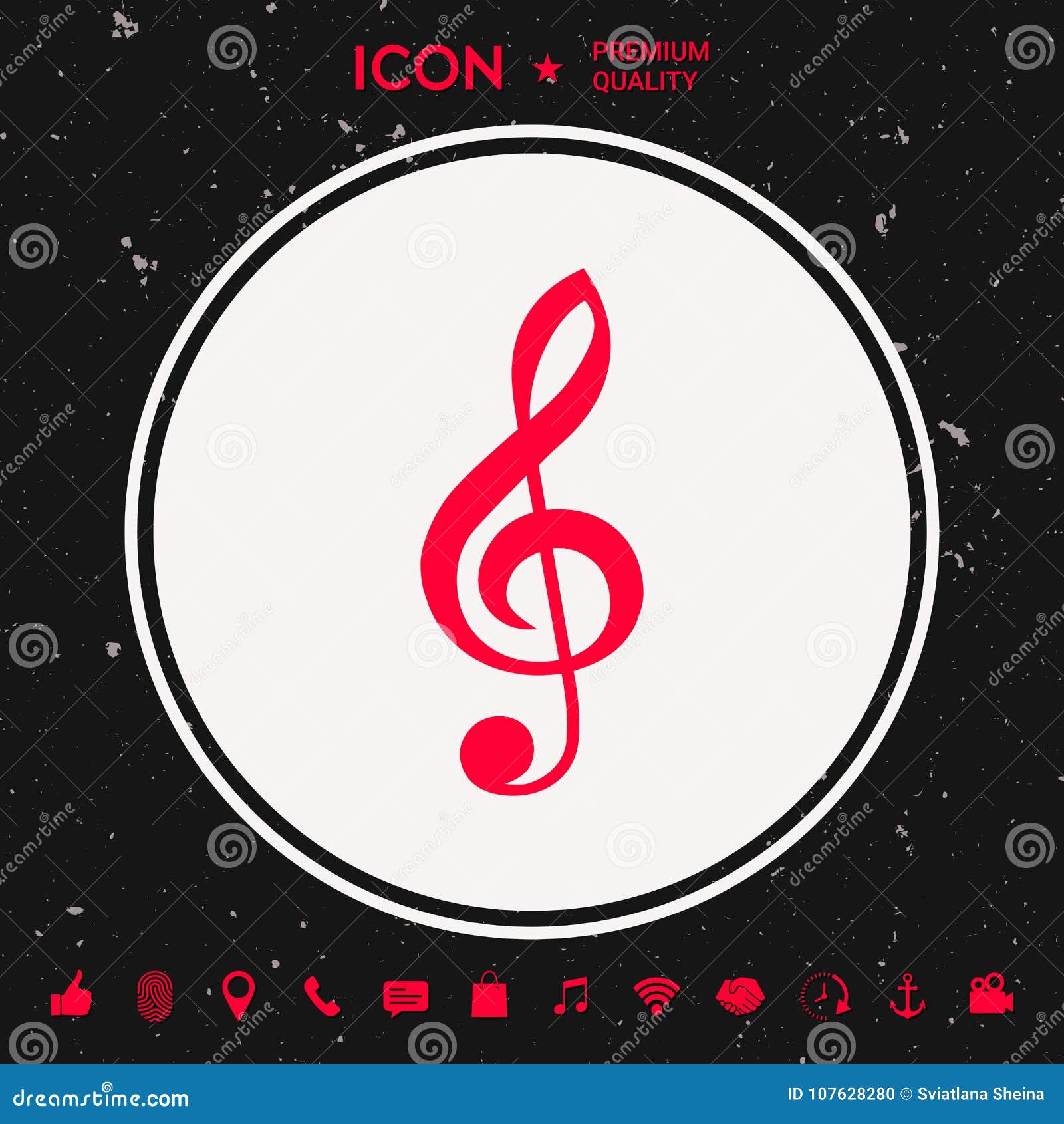 Icono de la clave de sol ilustración del vector. Ilustración de icono ...