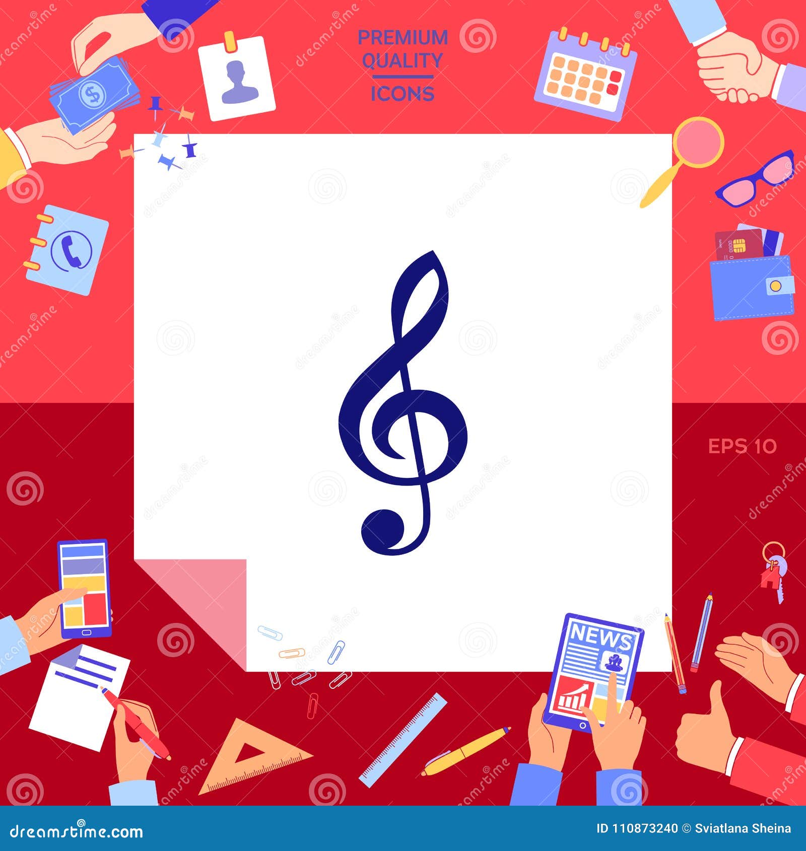 Icono de la clave de sol ilustración del vector. Ilustración de clave ...