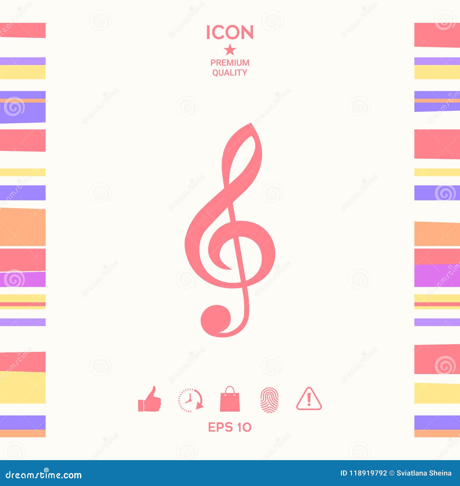 Icono de la clave de sol ilustración del vector. Ilustración de clavo ...