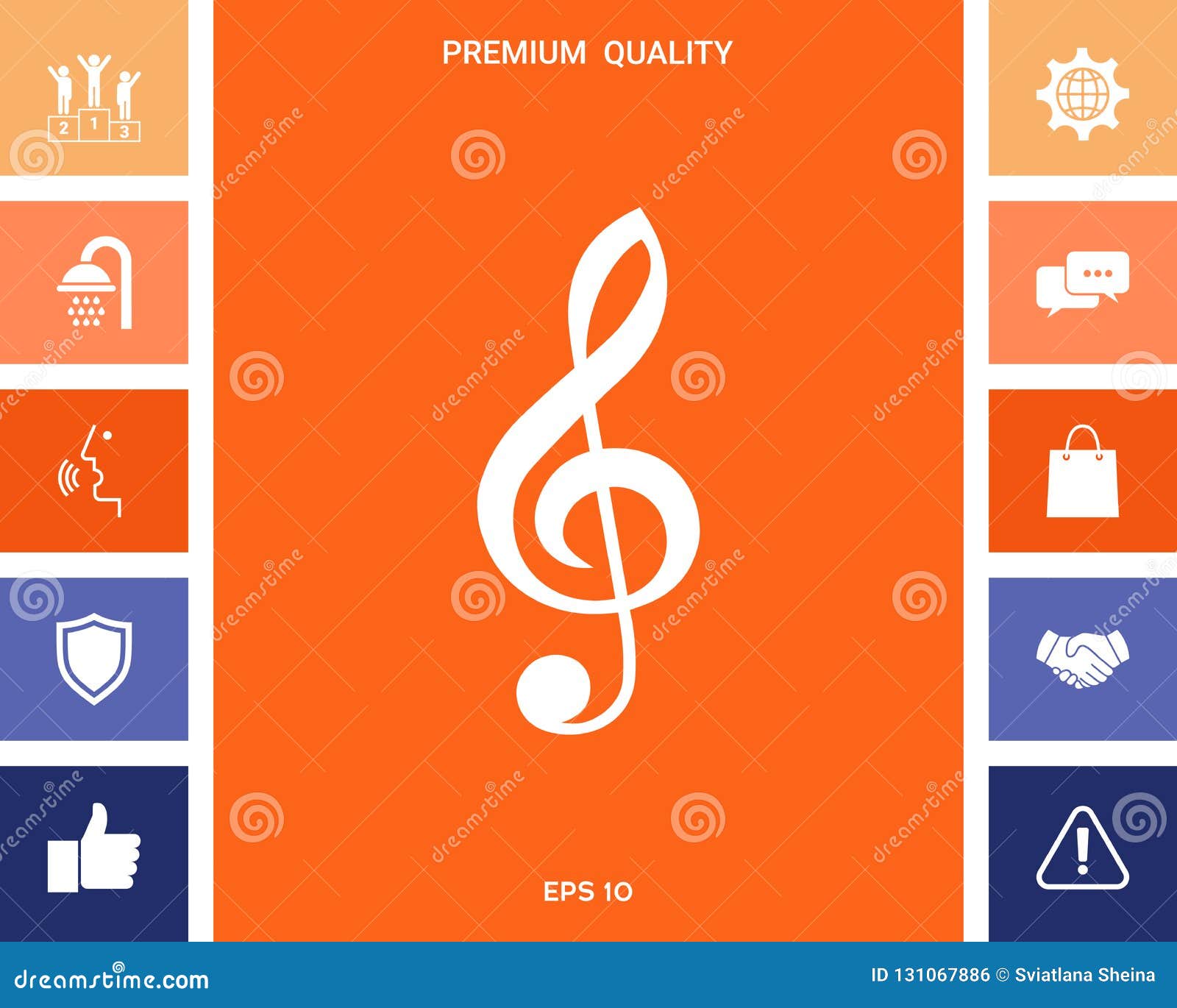 Icono de la clave de sol ilustración del vector. Ilustración de forma ...