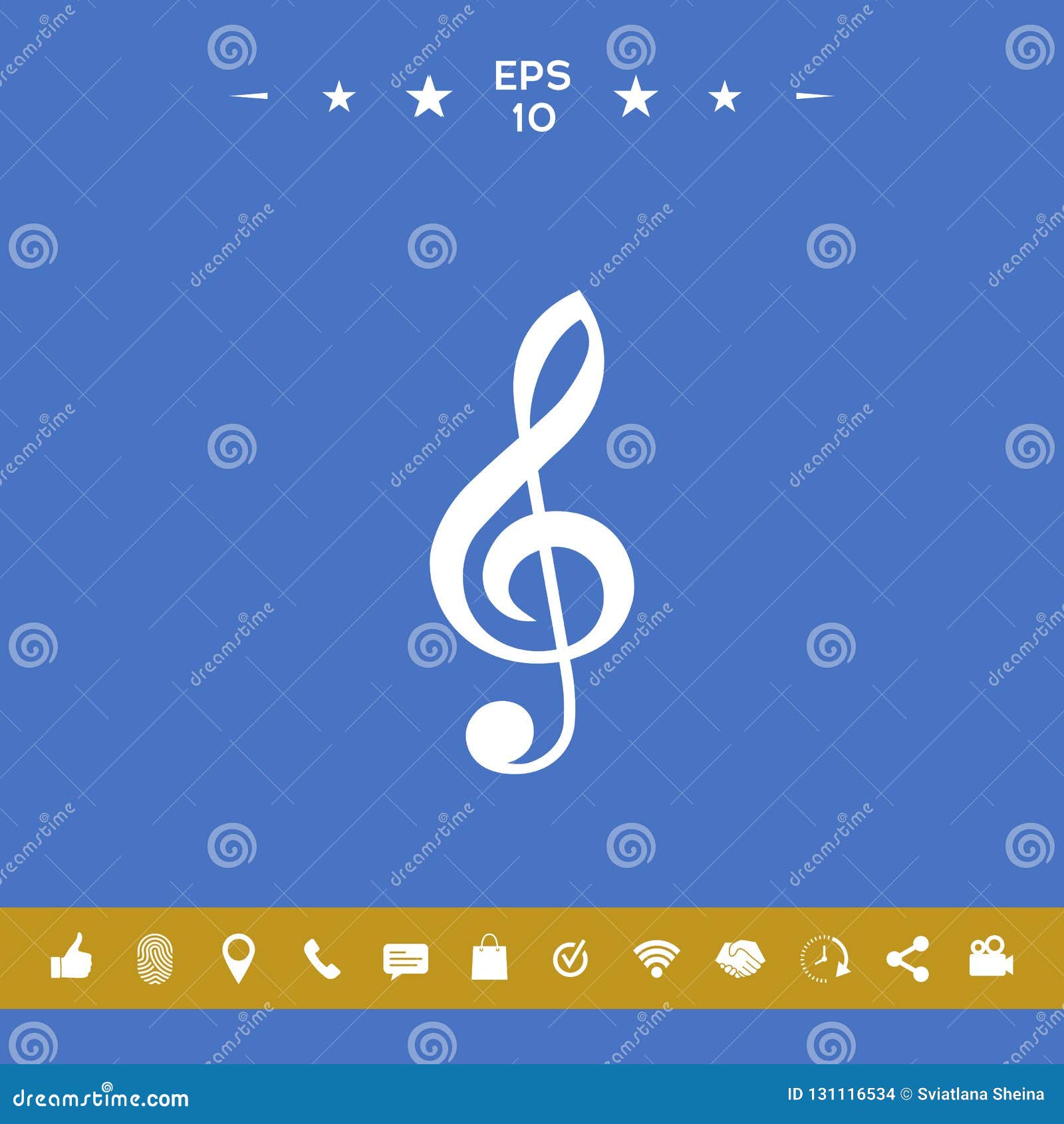 Icono de la clave de sol ilustración del vector. Ilustración de ...