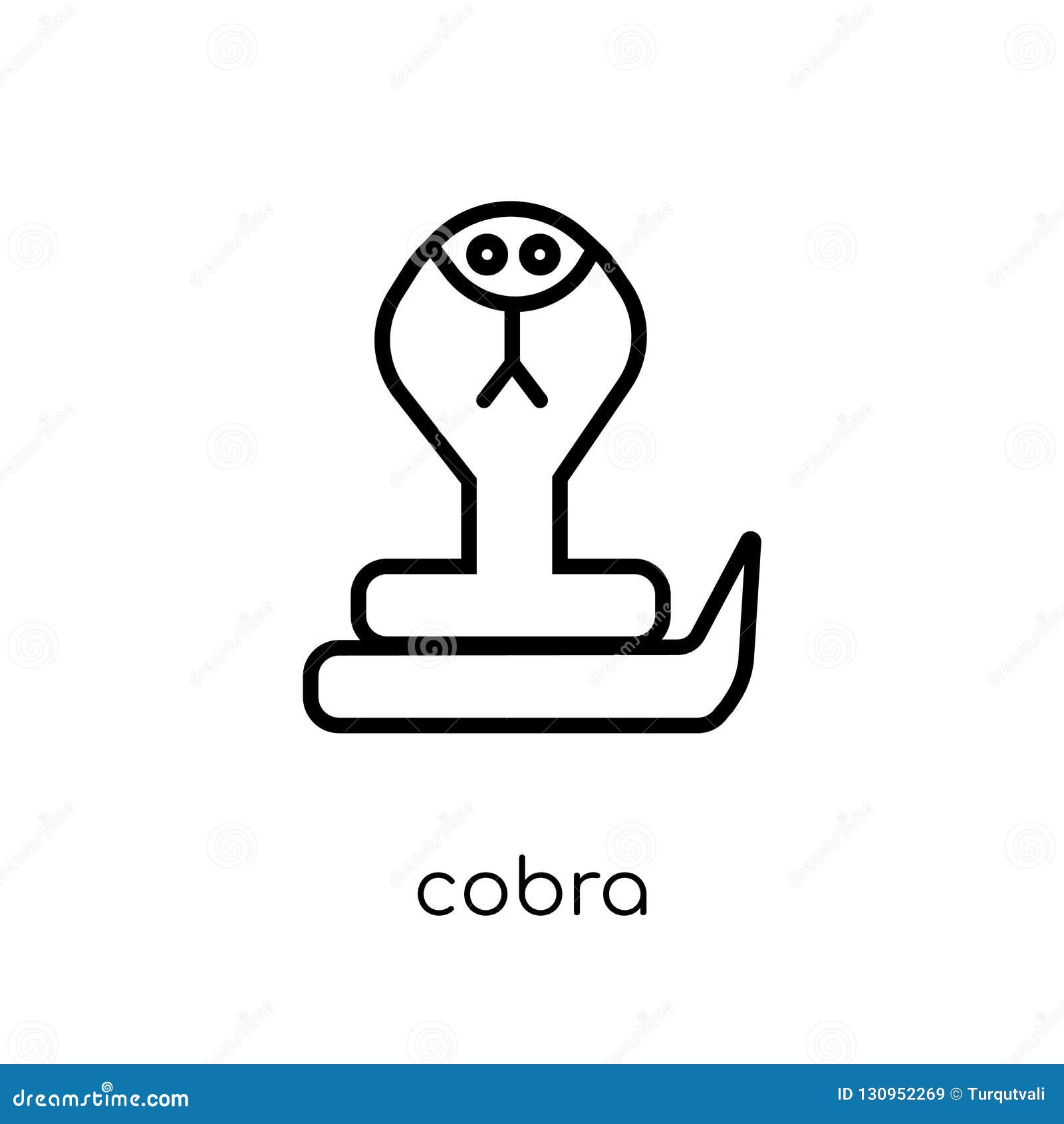 Icono De La Cobra Icono Linear Plano Moderno De Moda De La Cobra Del ...