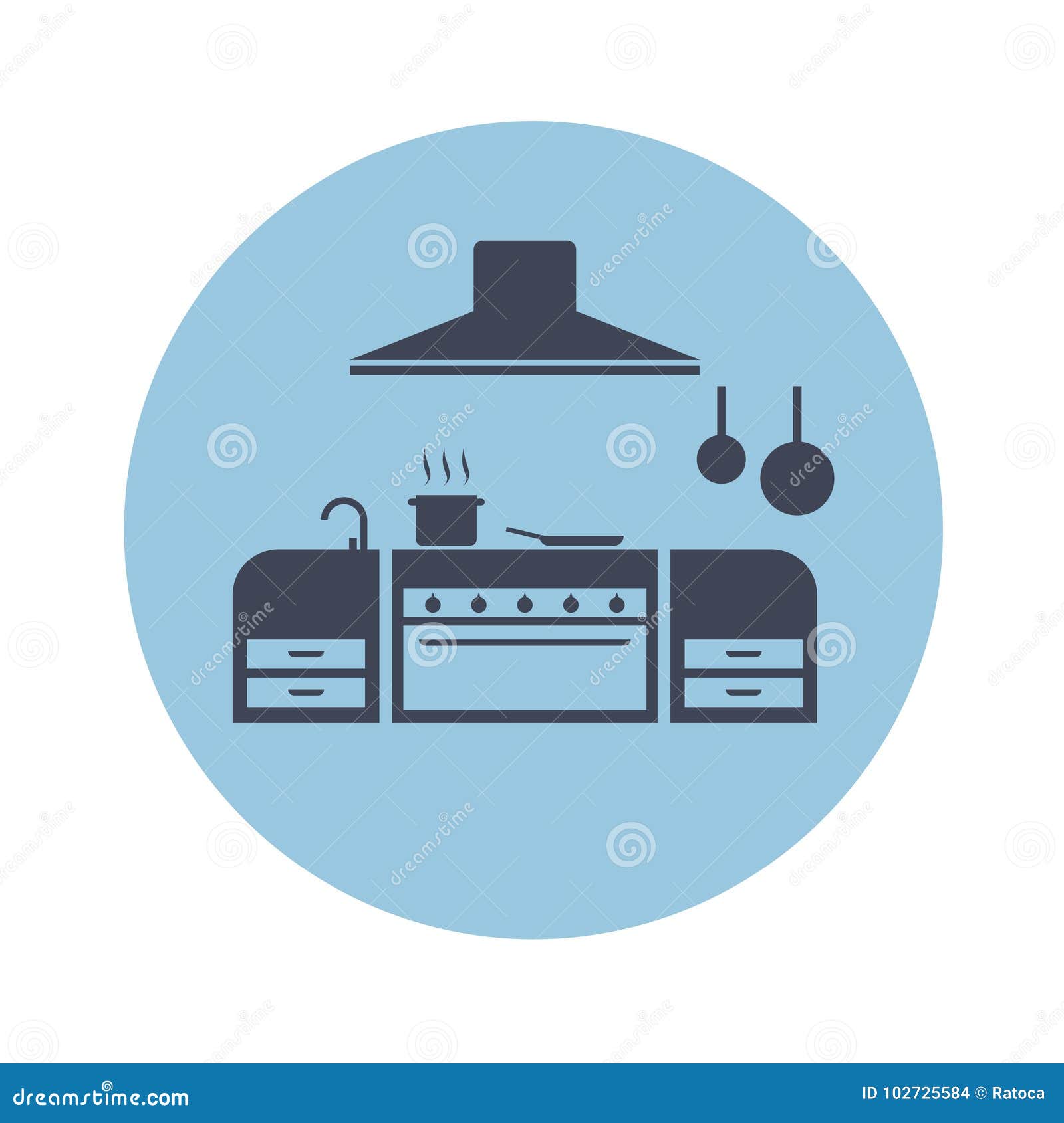 Icono de la cocina ilustración del vector. Ilustración de muebles ...