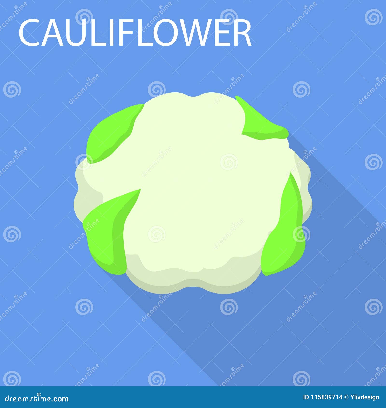 Icono De La Coliflor, Estilo Plano Ilustración del Vector - Ilustración ...