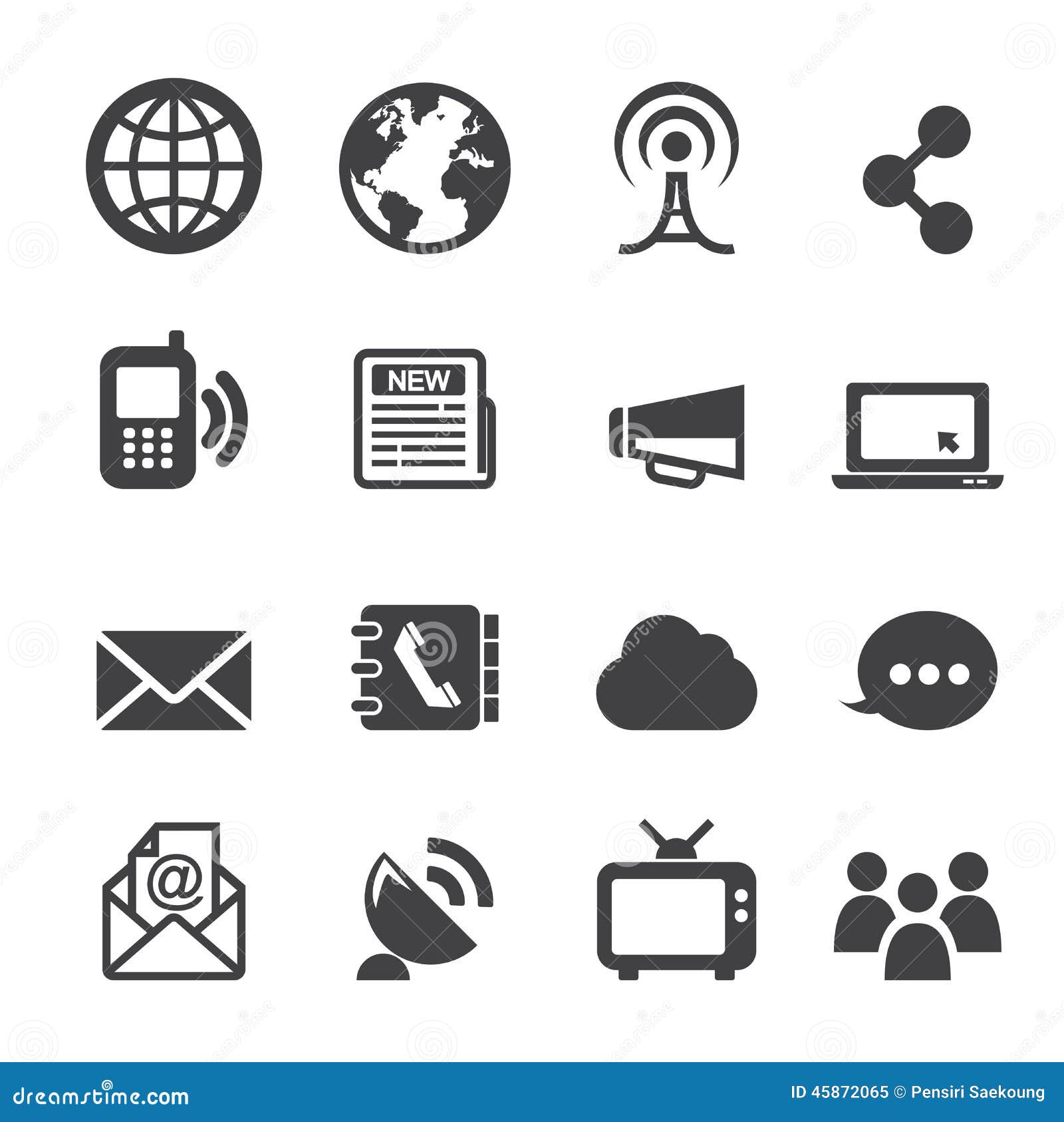 Icono de la comunicación ilustración del vector. Ilustración de ...