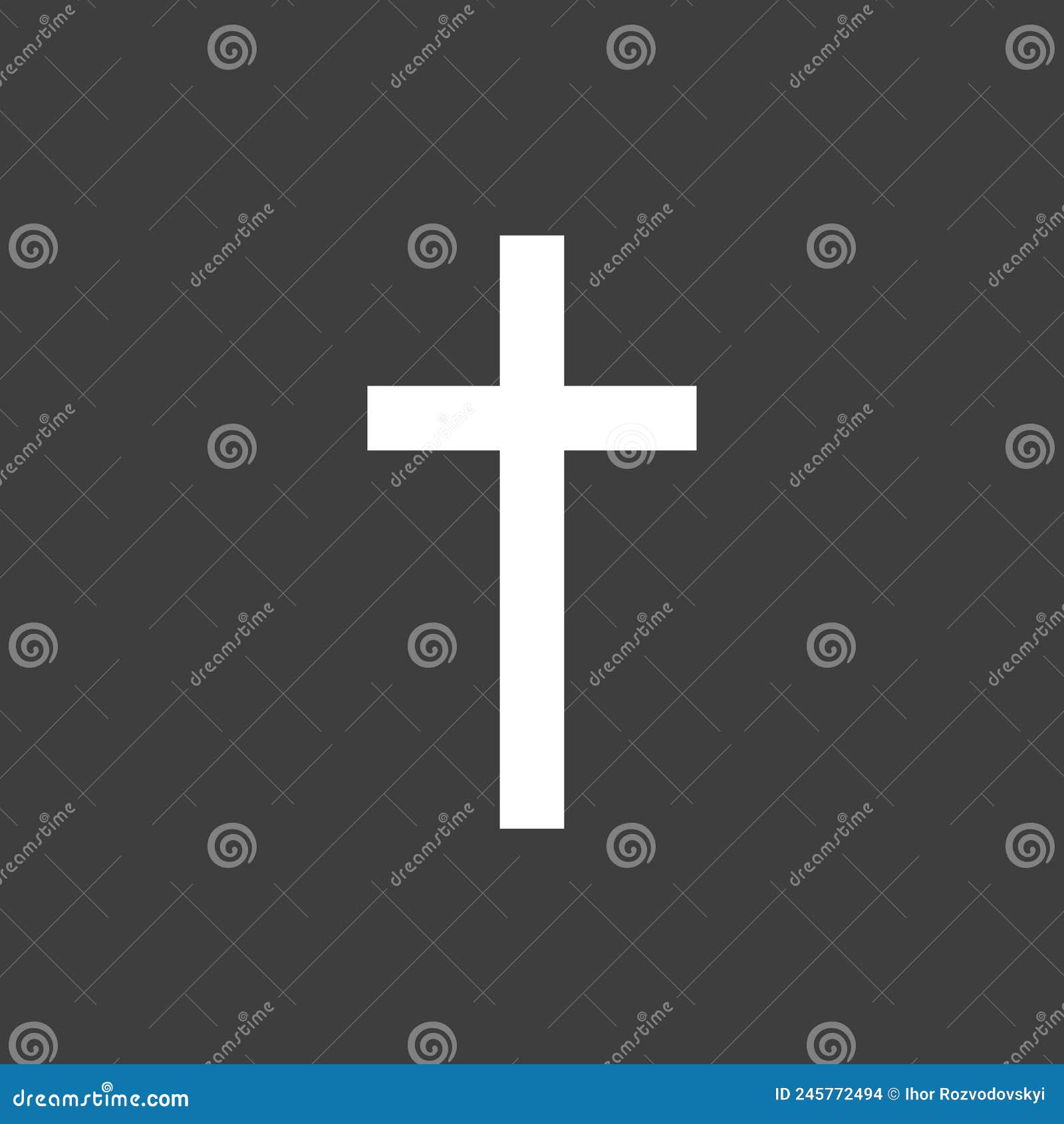 Icono De La Cruz Cristiana Gris Cruz Cristiana Simple Sobre Fondo De
