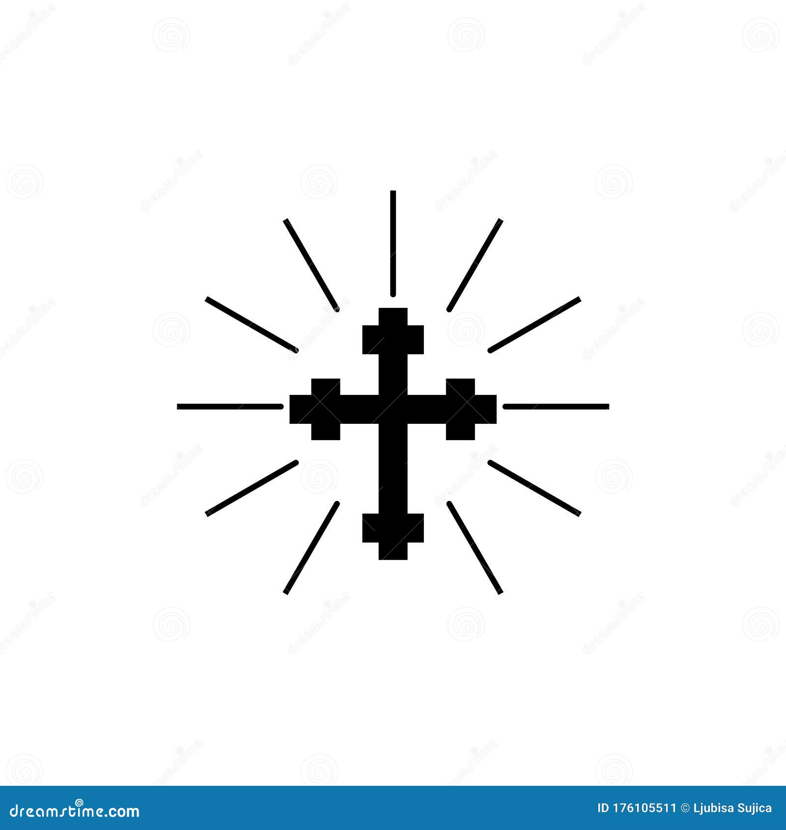 Icono De La Cruz Cristiana Cruz Cristiana Sobre Fondo Blanco