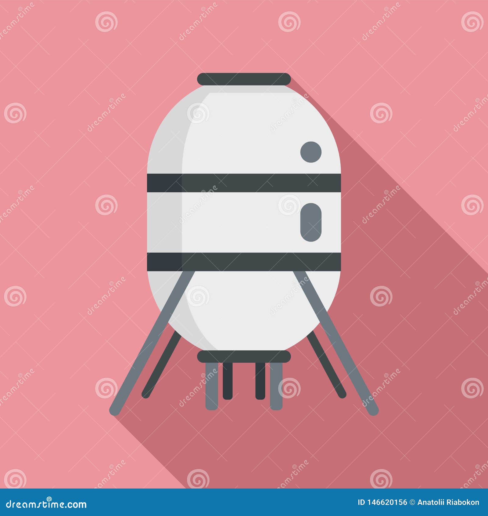 Icono De La Cápsula De Espacio, Estilo Plano Ilustración del Vector ...