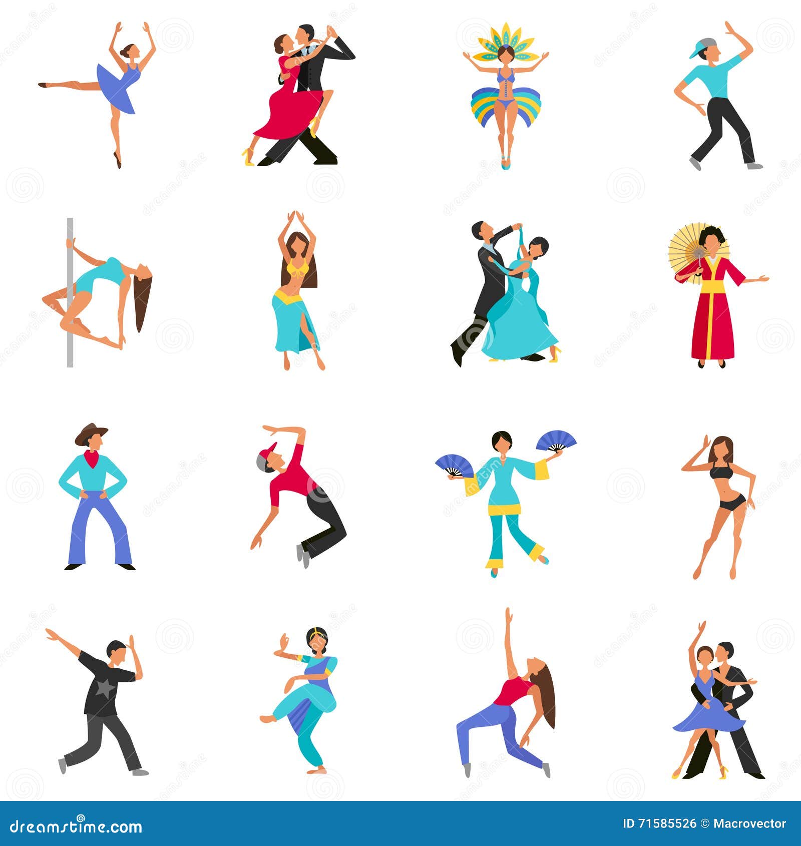 Icono de la danza plano ilustración del vector. Ilustración de ...