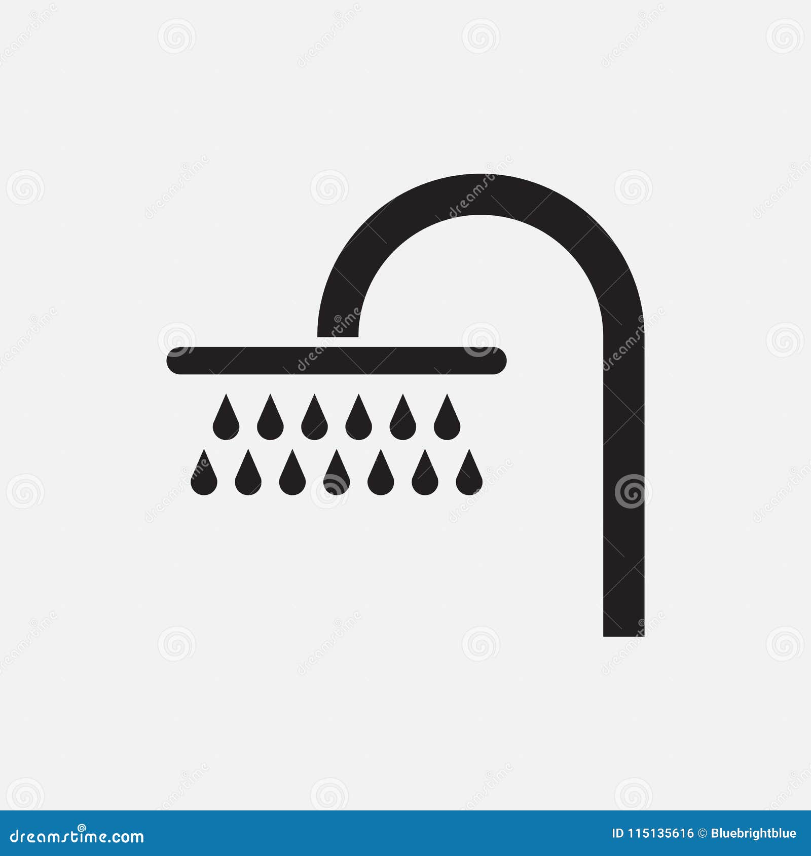 Icono de la ducha ilustración del vector. Ilustración de vector - 115135616