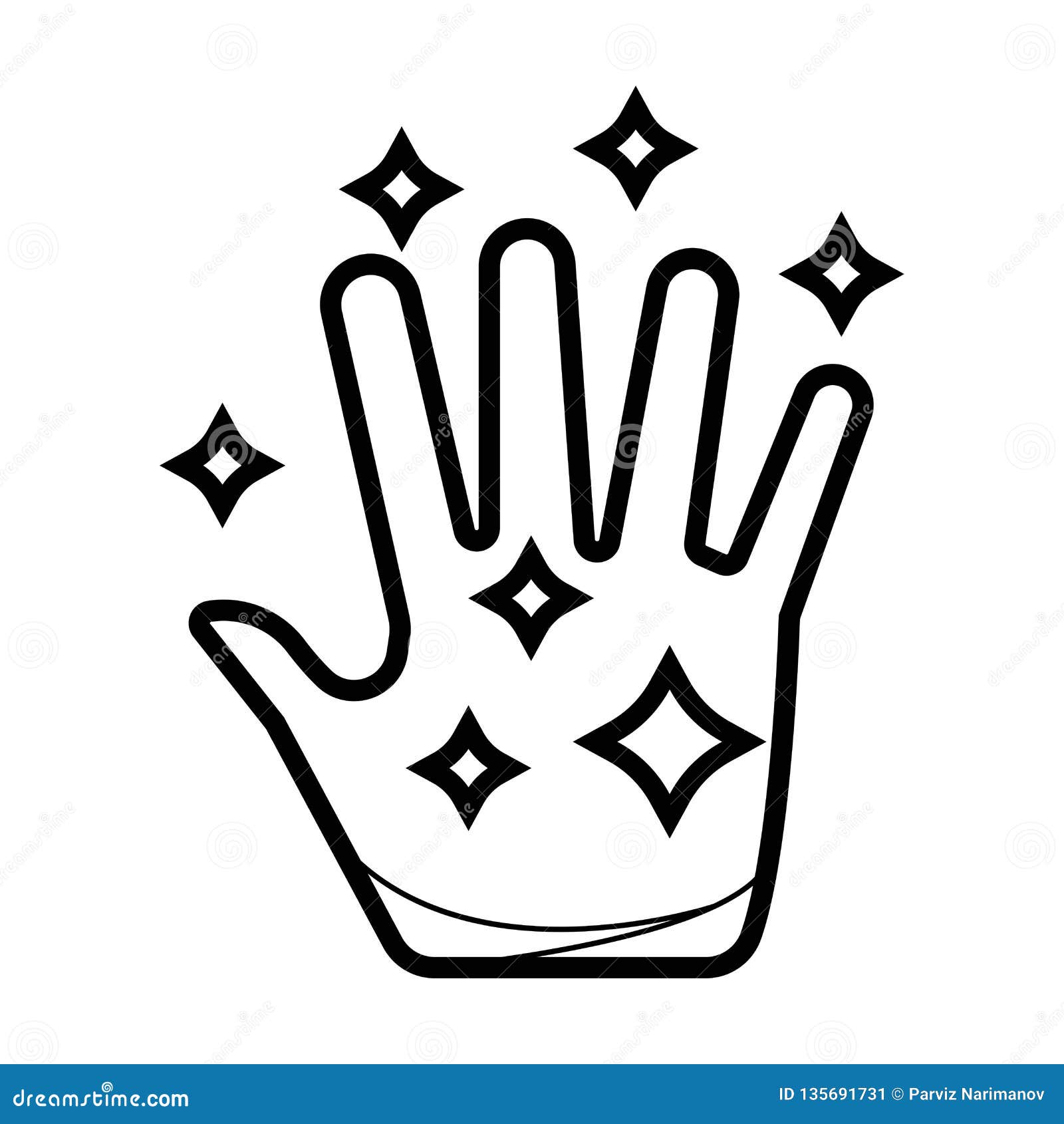 Icono De La Estrella De La Mano Stock de ilustración - Ilustración de ...