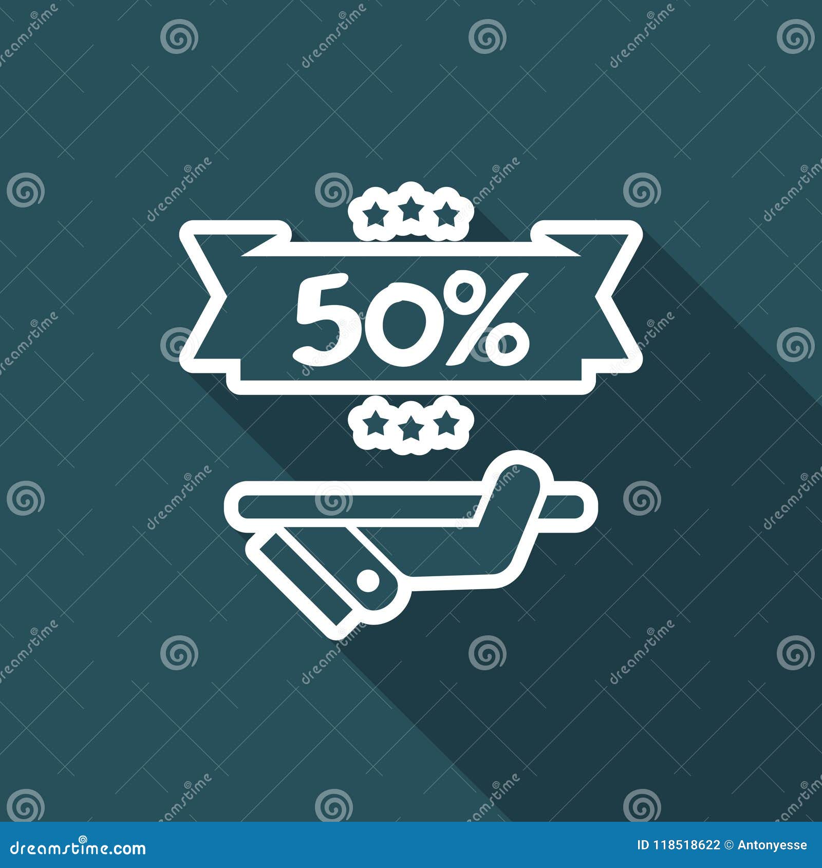 Icono De La Etiqueta Del 50% Ilustración del Vector - Ilustración de ...