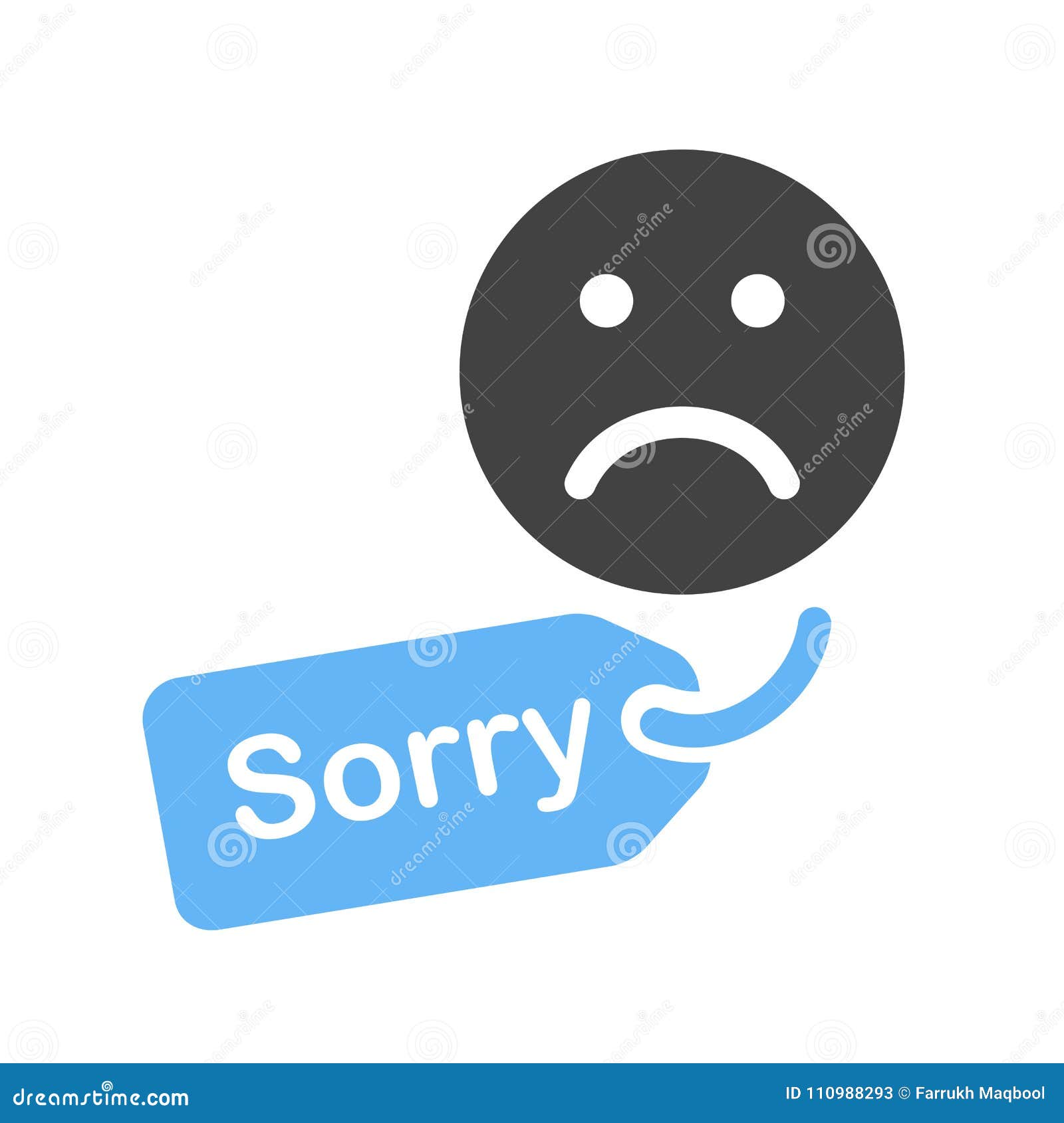 Icono De La Etiqueta De La Disculpa Ilustración del Vector ...